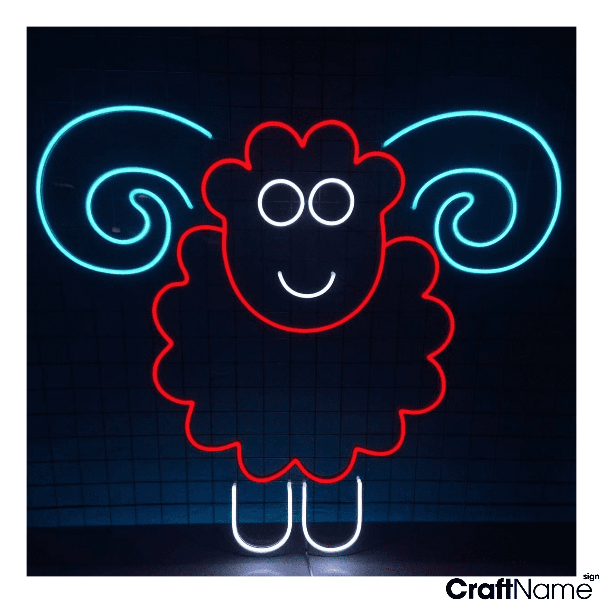 Craftnamesign Sheep Neon Light For Wall Decor, Nursery Room Wall Art ...