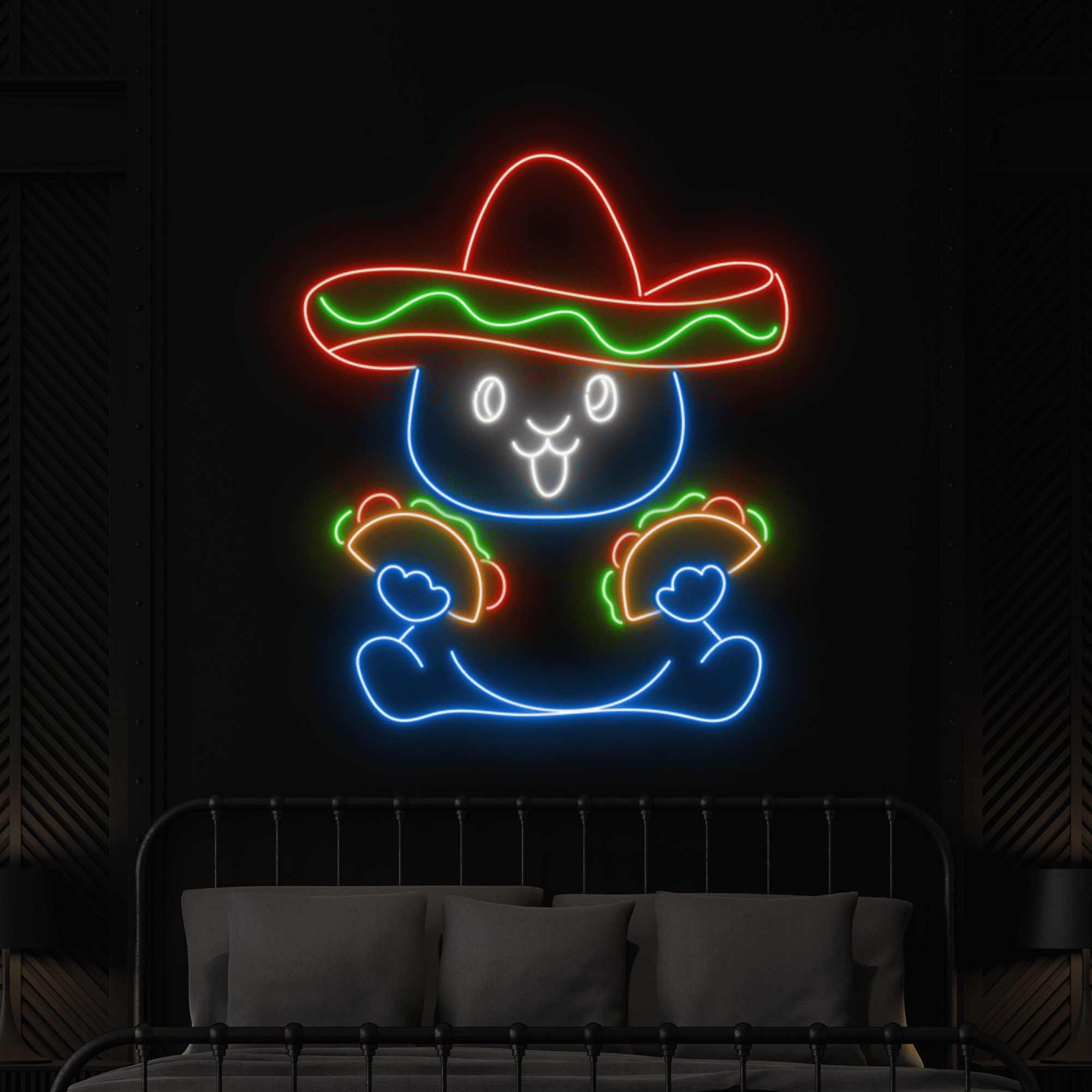 Craftnamesign Shiba Inu Dog Tacos Neon Sign, Tacos Shop Signs, Dog ...