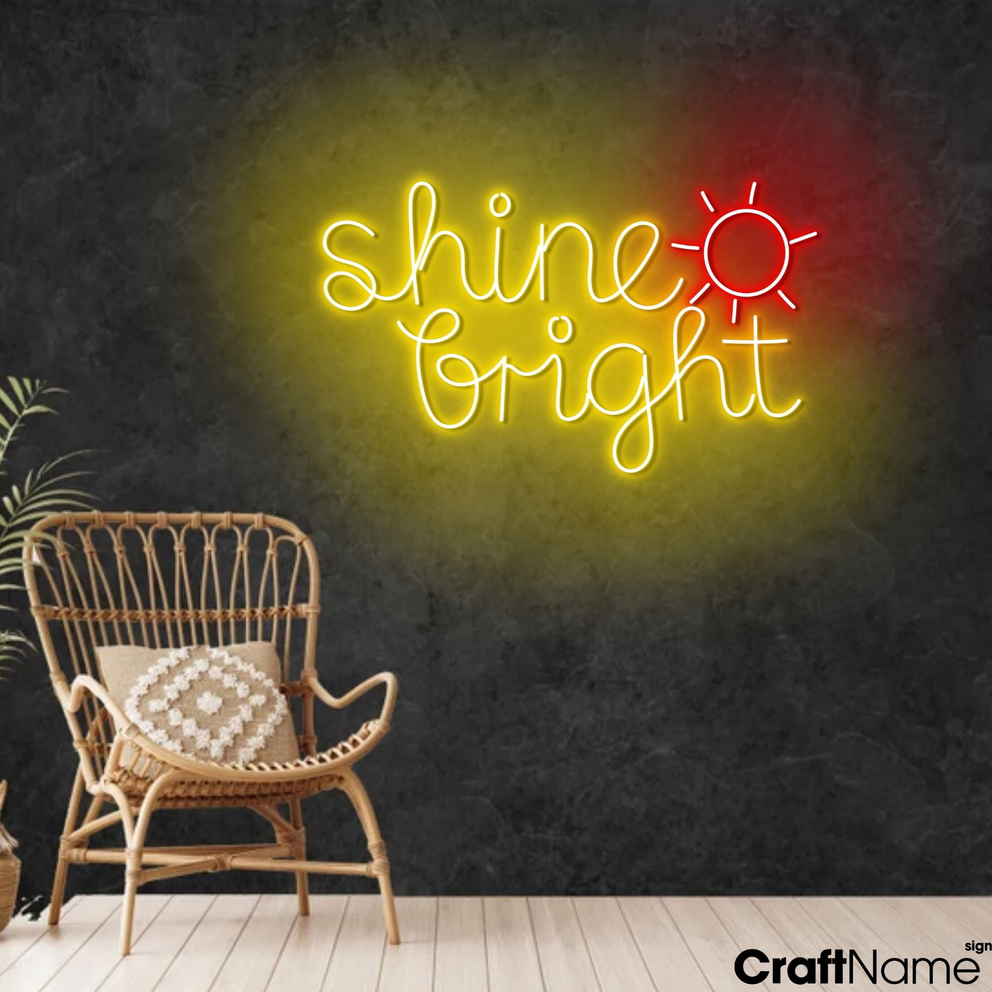 Craftnamesign Shine Bright Neon Light, LED Sign For Wall Decor, Store ...