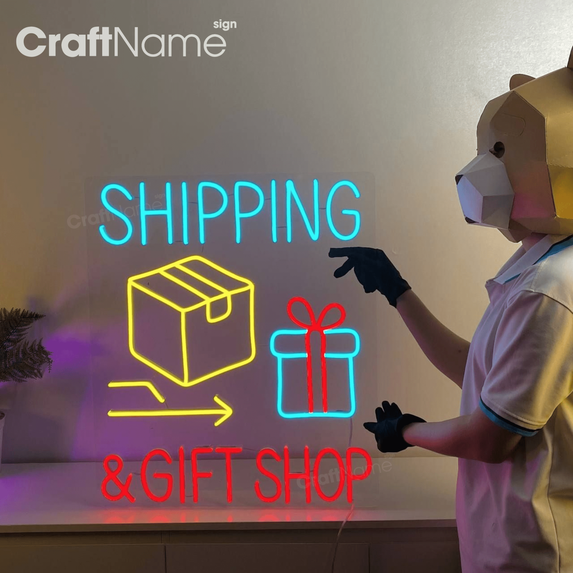 Craftnamesign Shipping & Gift Shop Neon Sign for Gift Shop, Gift Store ...