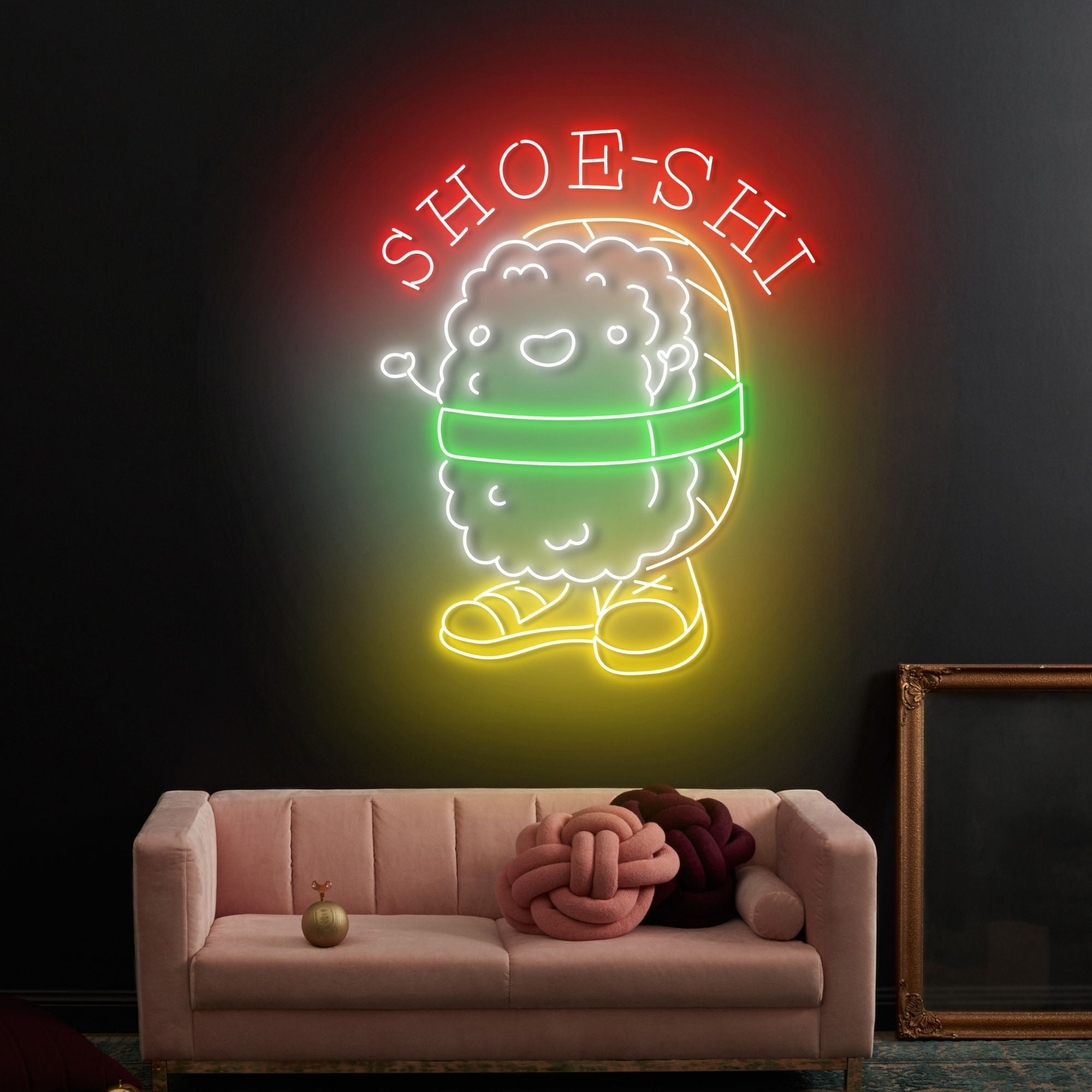 Craftnamesign Shoe Shi Neon Sign, Sushi Restaurant LED Light, Funny ...
