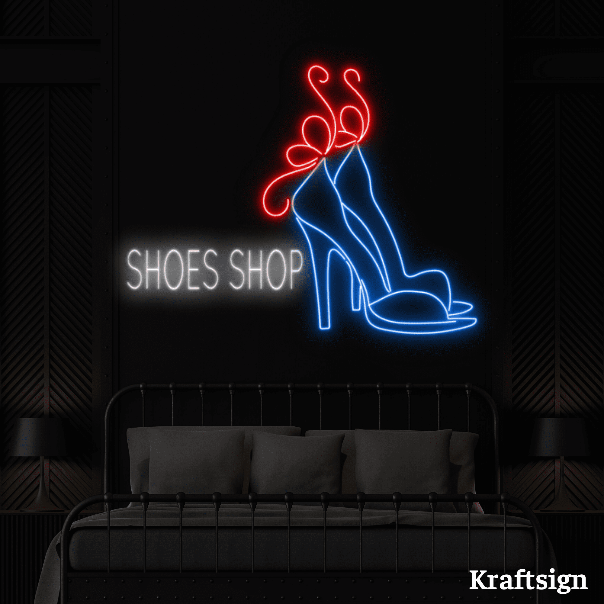 Craftnamesign Shoes Shop Neon Sign, High Heel LED Sign, Shoes Girl ...