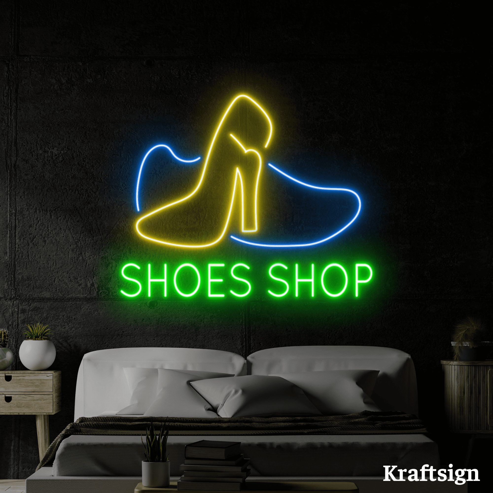 Craftnamesign Shoes Shop Neon Sign, High Heels LED Sign, Shoes Shop ...