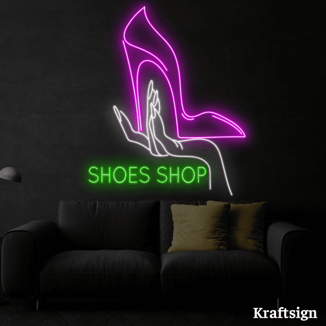Craftnamesign Shoes Shop Neon Sign, High Heels LED Sign, Shoes Shop ...
