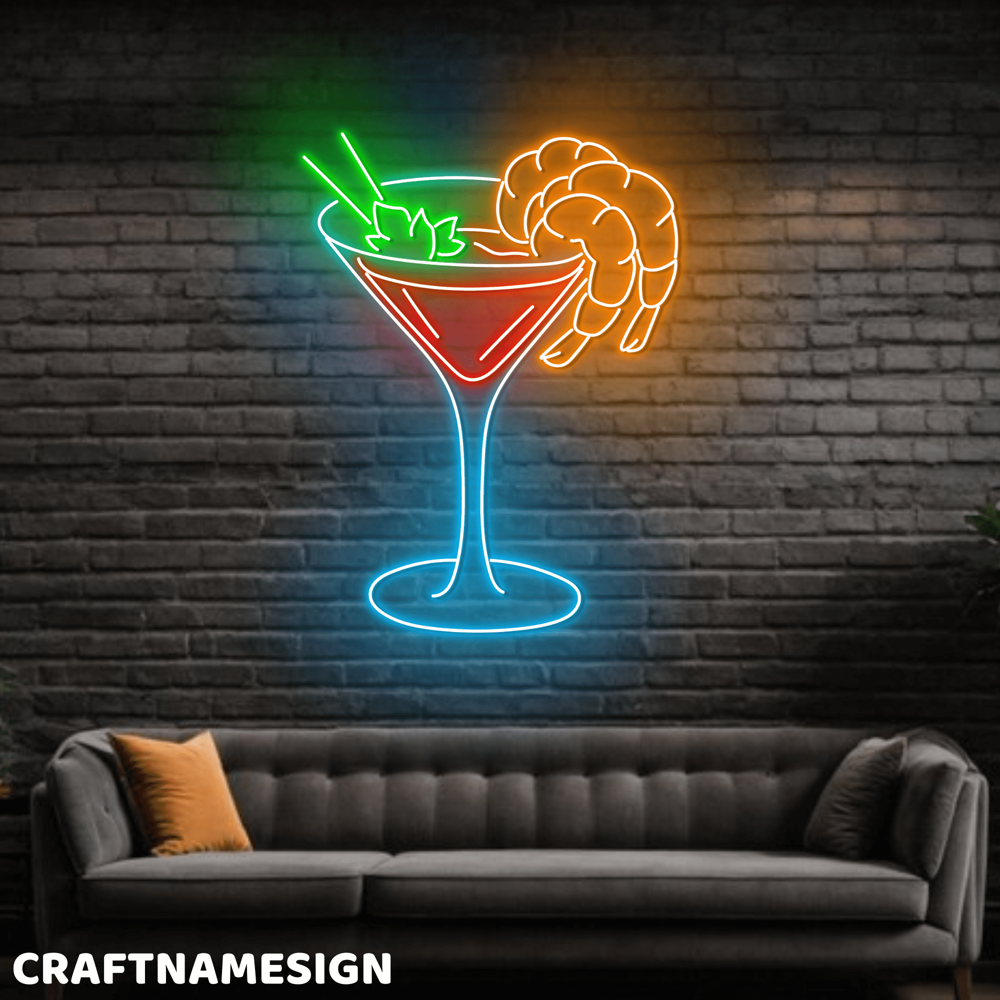 Craftnamesign Shrimp Cocktail Neon Light For Mexican Seafood Restaurant ...