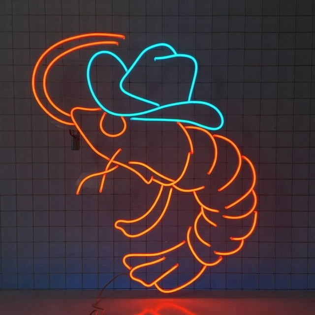 Craftnamesign Shrimp Neon Sign, Shrimp Led Light, Seafood Restaurant ...