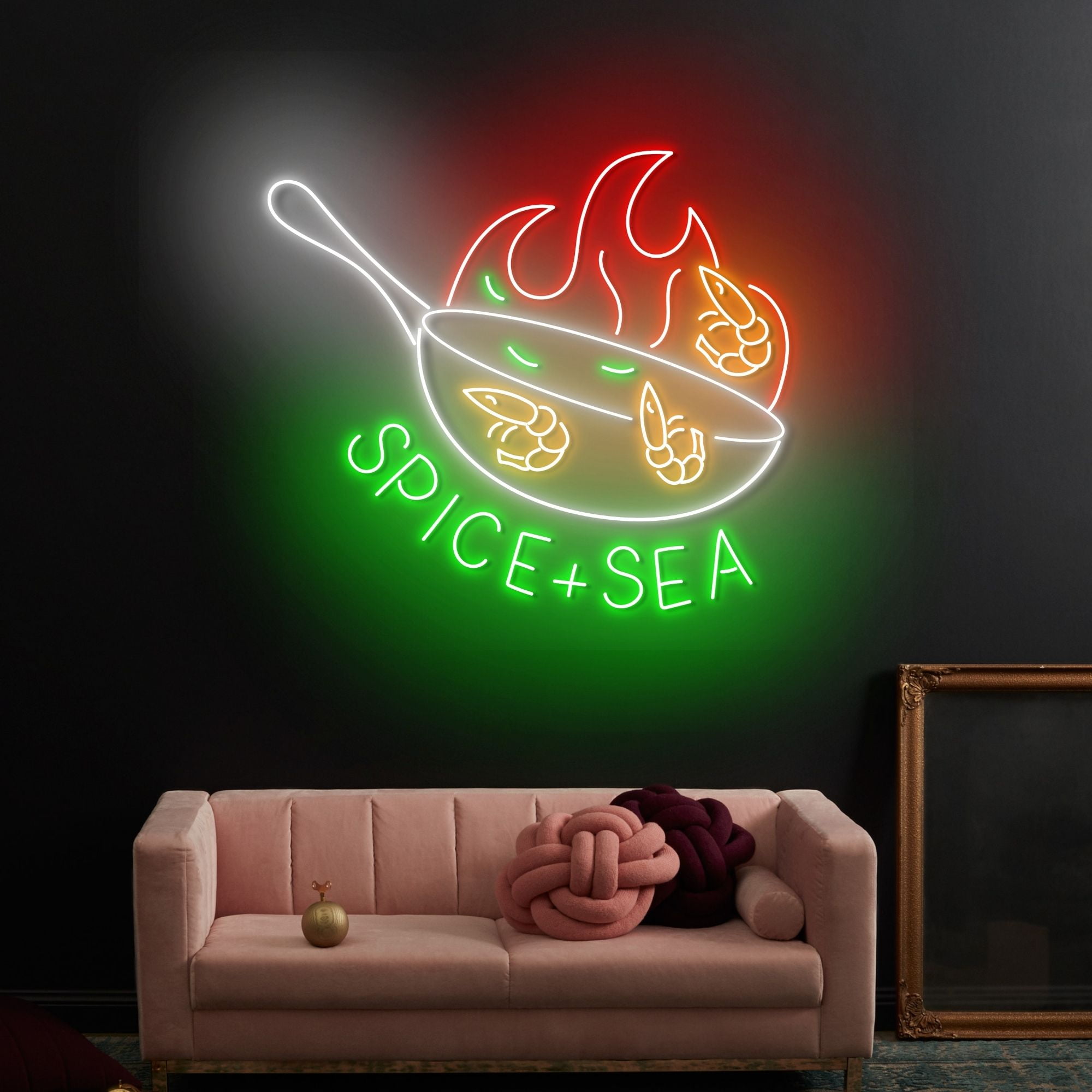 Craftnamesign Shrimp Spice Sea Neon Light, Spice Sea Beach House And ...