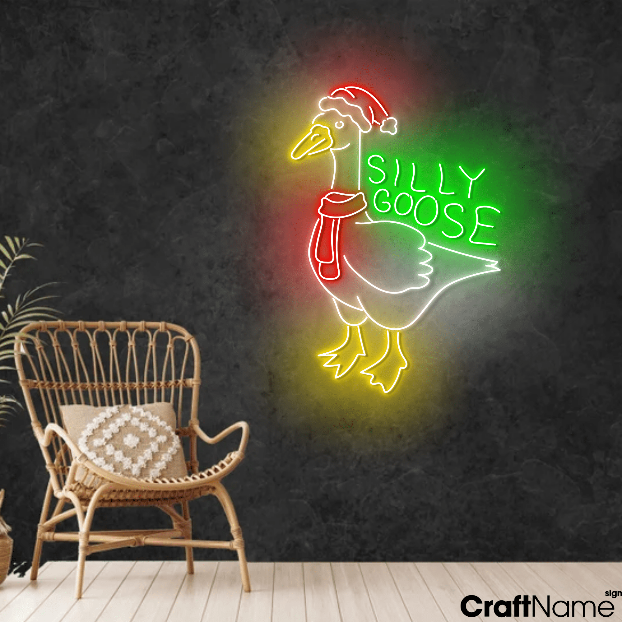Craftnamesign Silly Goose Neon Light Sign For Store Merry Christmas ...