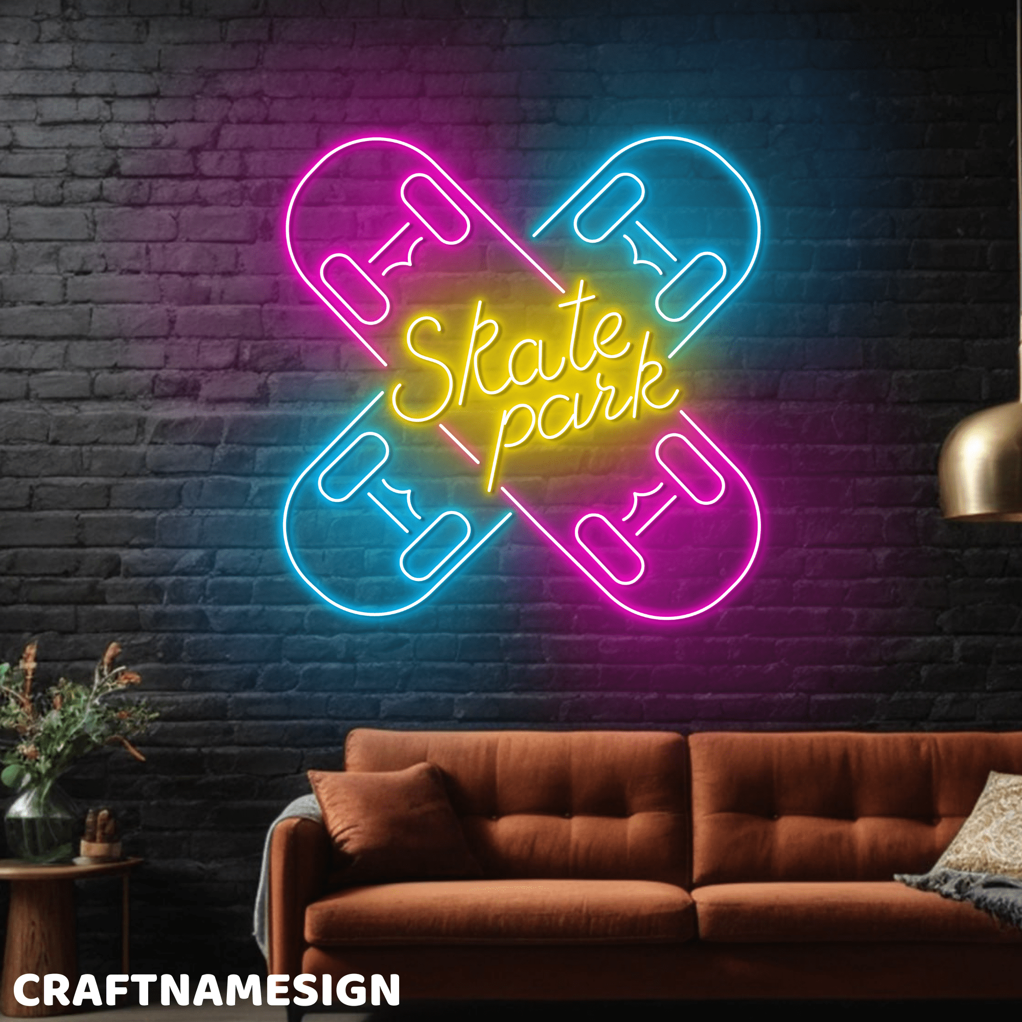 Craftnamesign Skate Park Neon Light, Open Sign LED For Skate Club Wall ...
