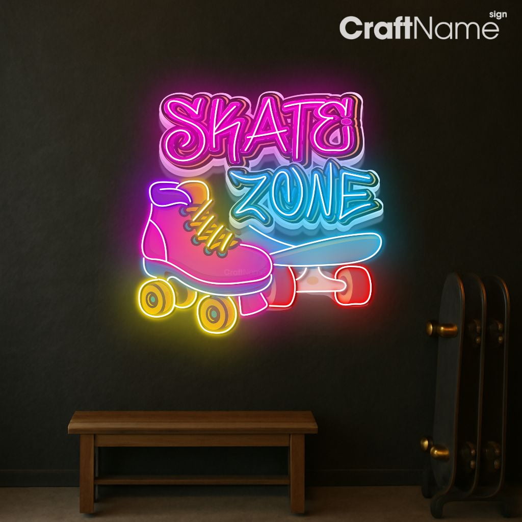 Craftnamesign Skateboarding Neon Light for Skateboard Club Decor ...