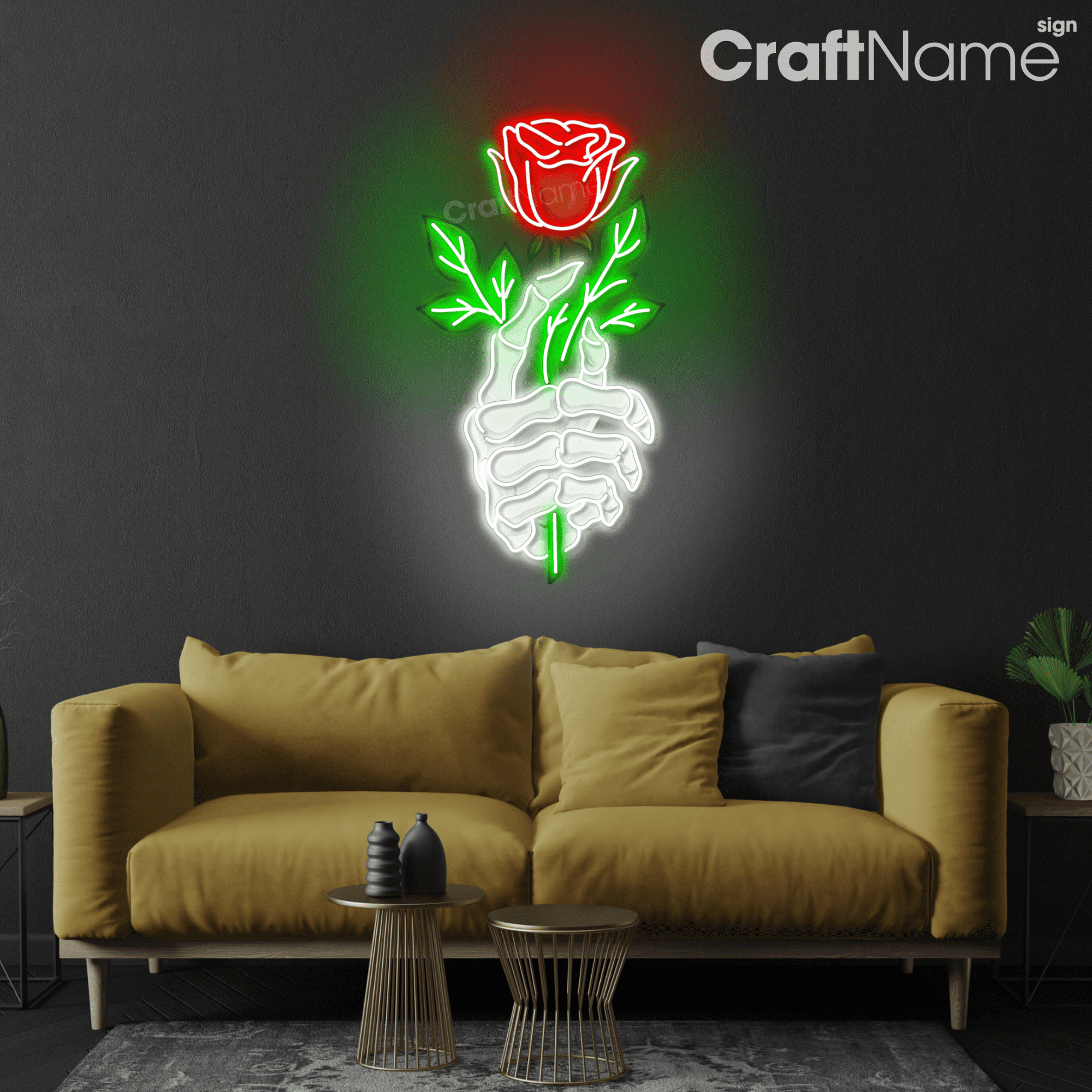 Craftnamesign Skeleton Hand Led Light for Halloween Party Decor, Rose ...