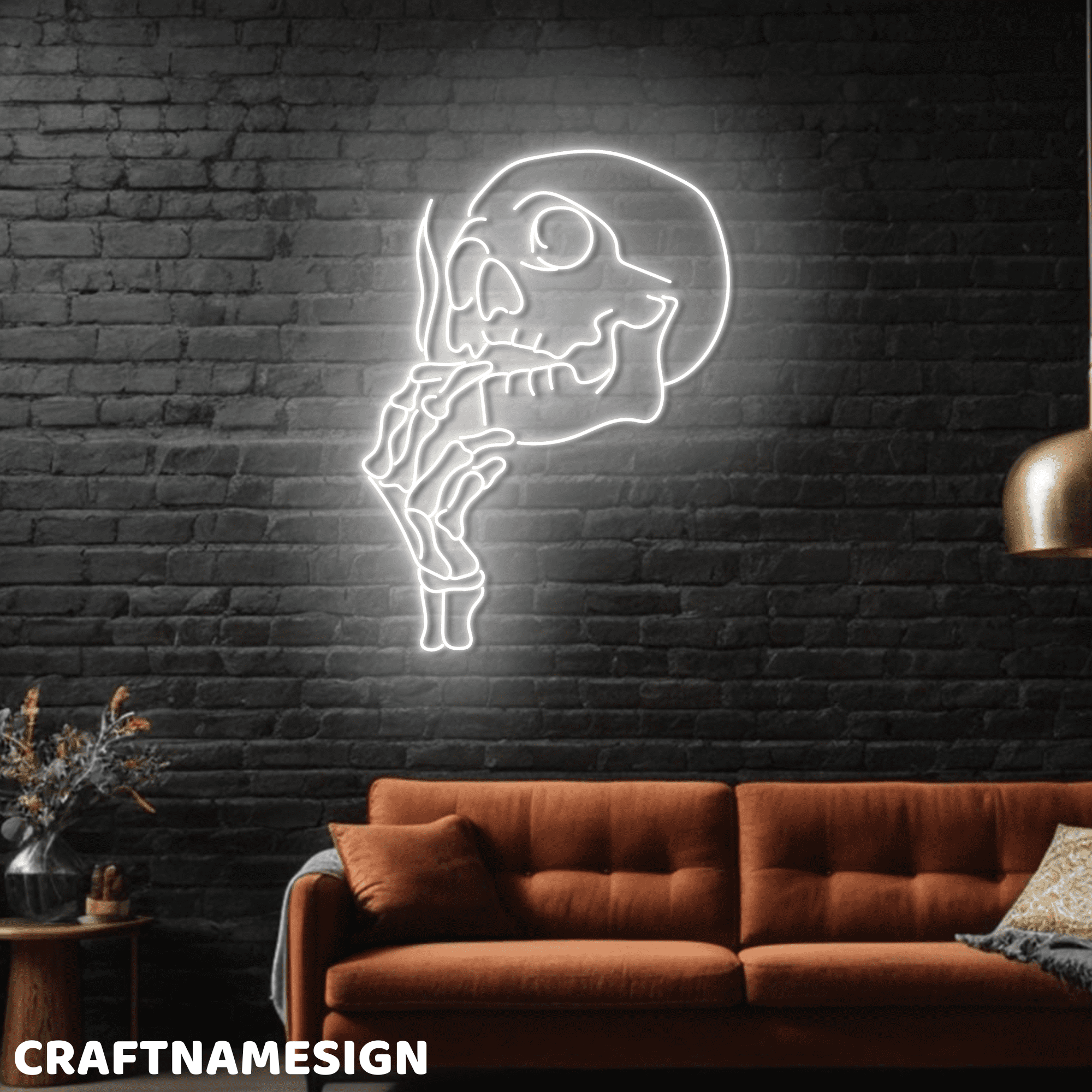 Craftnamesign Skeleton Smoking LED Sign For Smoke Room Bar Pub Wall ...
