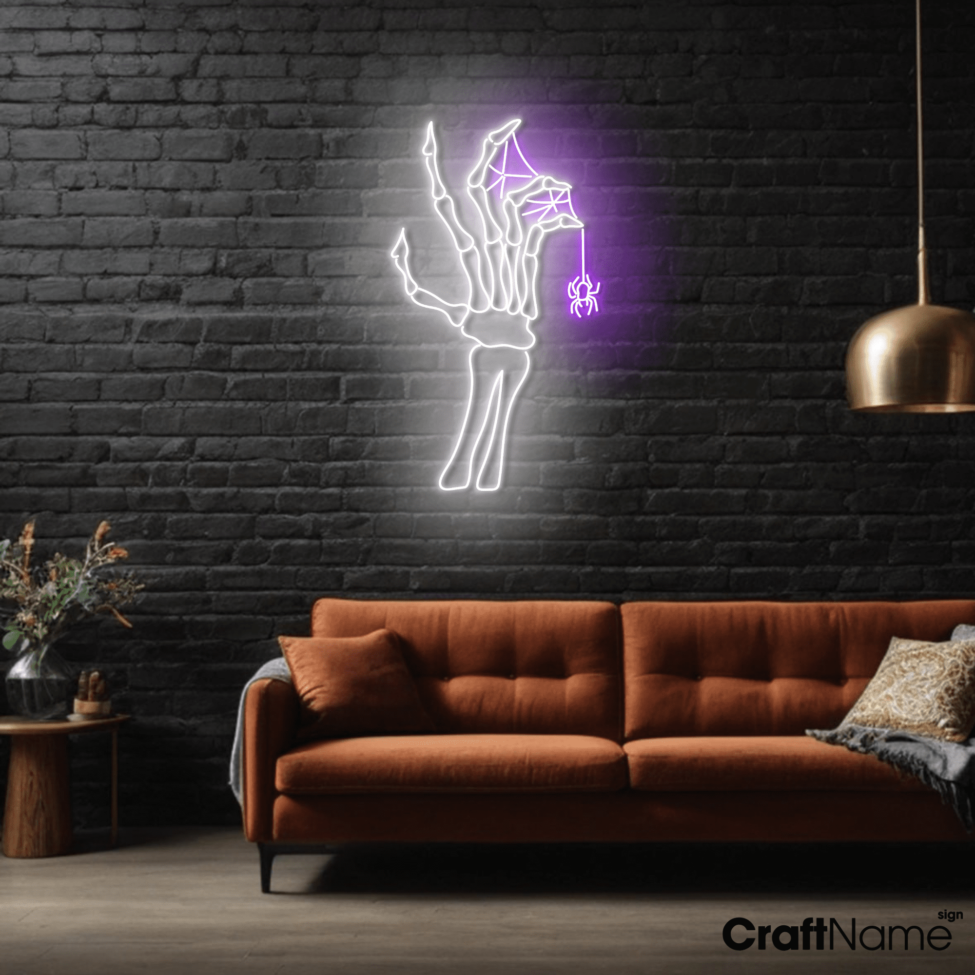 Craftnamesign Skeleton Spider Neon Light For Halloween Season Store ...