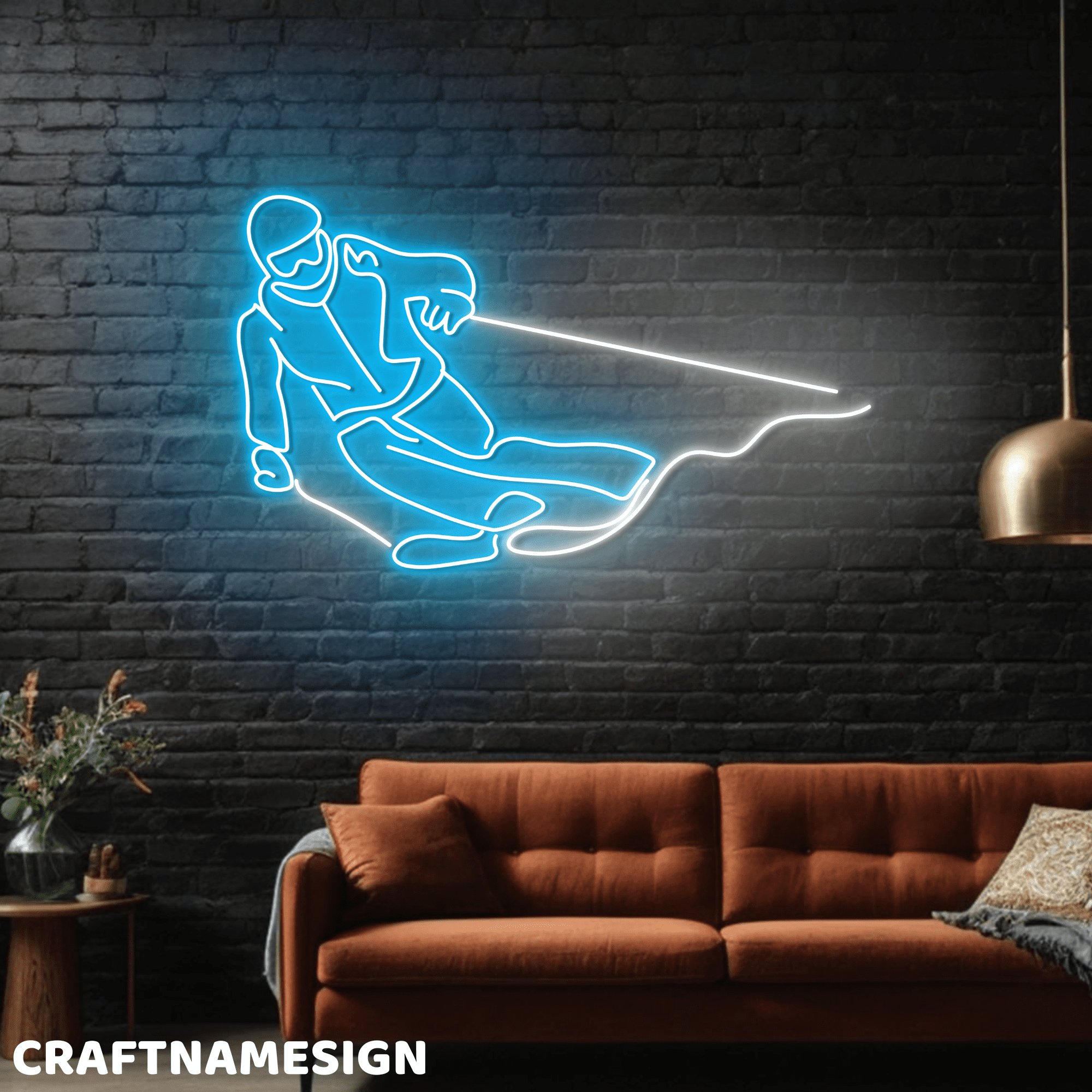 Craftnamesign Ski Racer Neon Sign, Skiing Wall Decor, Bedroom Wall Art ...