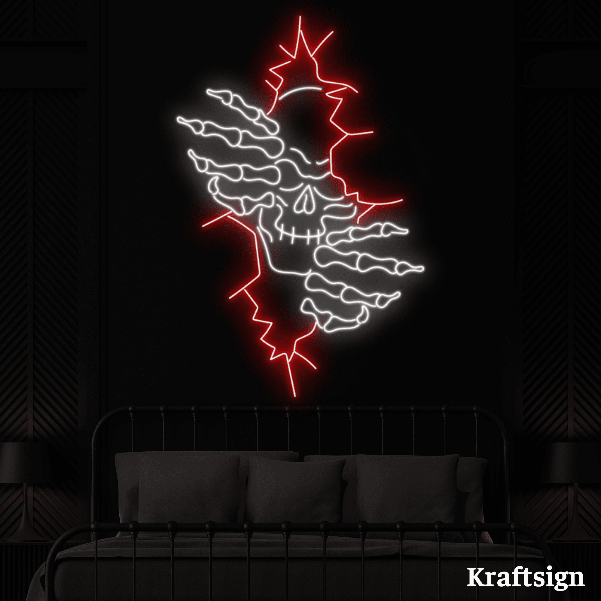 Craftnamesign Skull Neon Sign, Skeleton LED Sign, Men Cave Decor ...