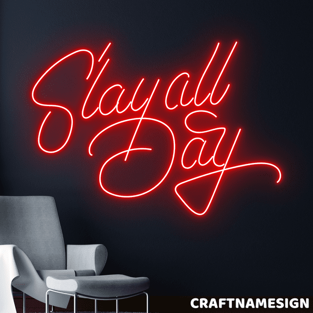 Craftnamesign Slay All Day Neon Sign, Bedroom Wall Decor, Party Event ...