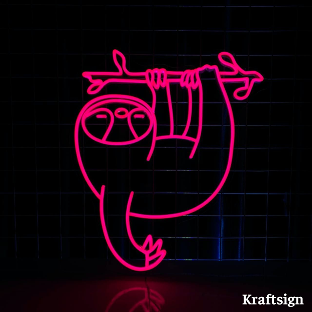 Craftnamesign Sloth Neon LED Light Signs 17" x 20" For Kid Room Nursery ...