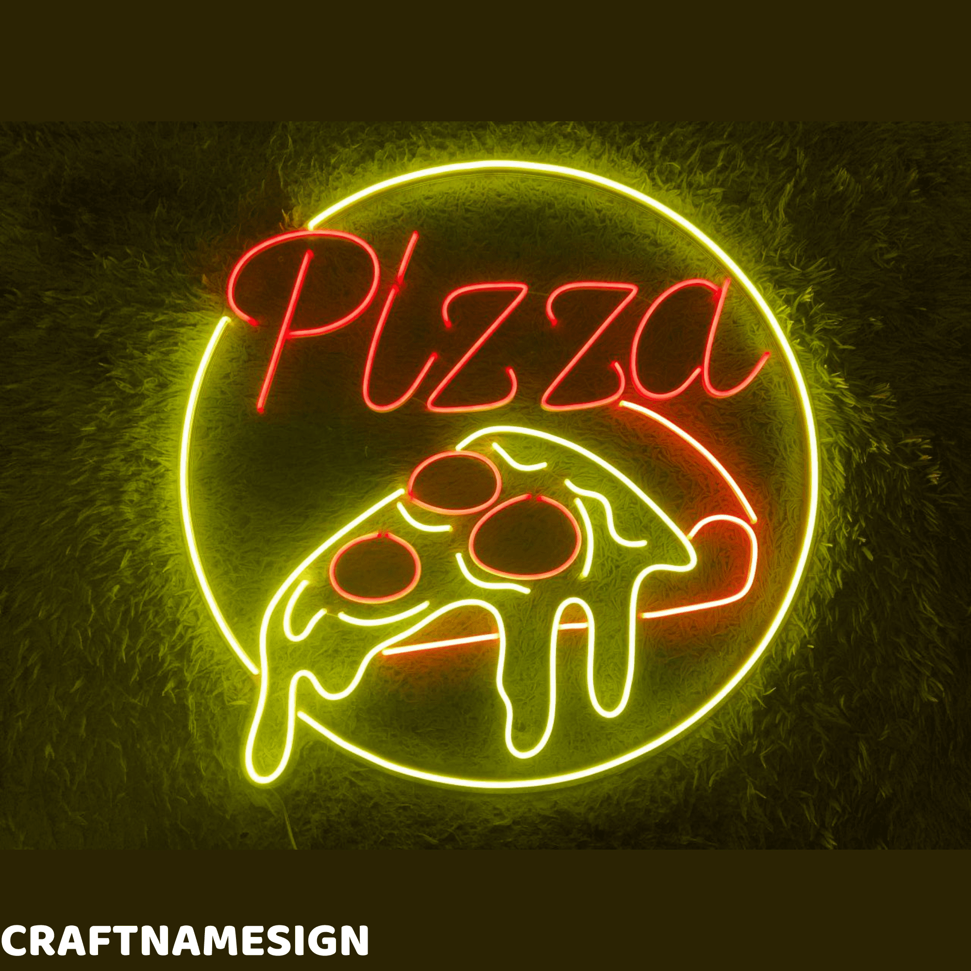 Craftnamesign Smelting Pizza Neon Sign, Italian Restaurant Wall Art ...