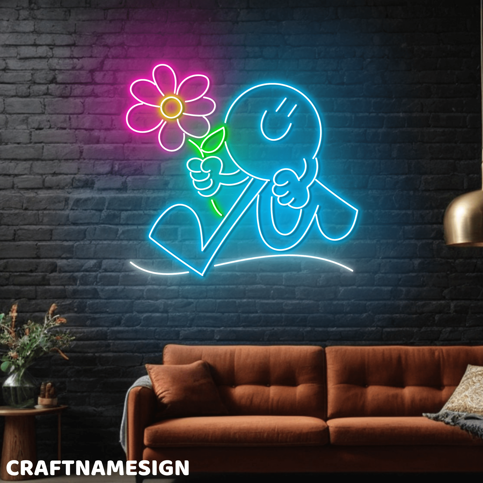 Craftnamesign Smile Neon Light, Store Shop Wall Decor, Florist Wall ...