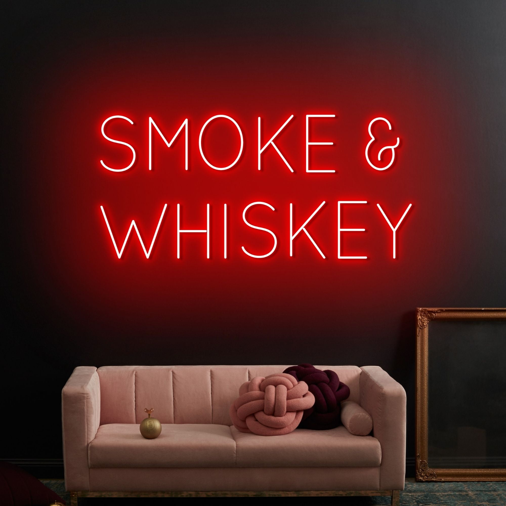 Craftnamesign Smoke & Whiskey Neon Sign Art, Whiskey LED Light, Whiskey ...