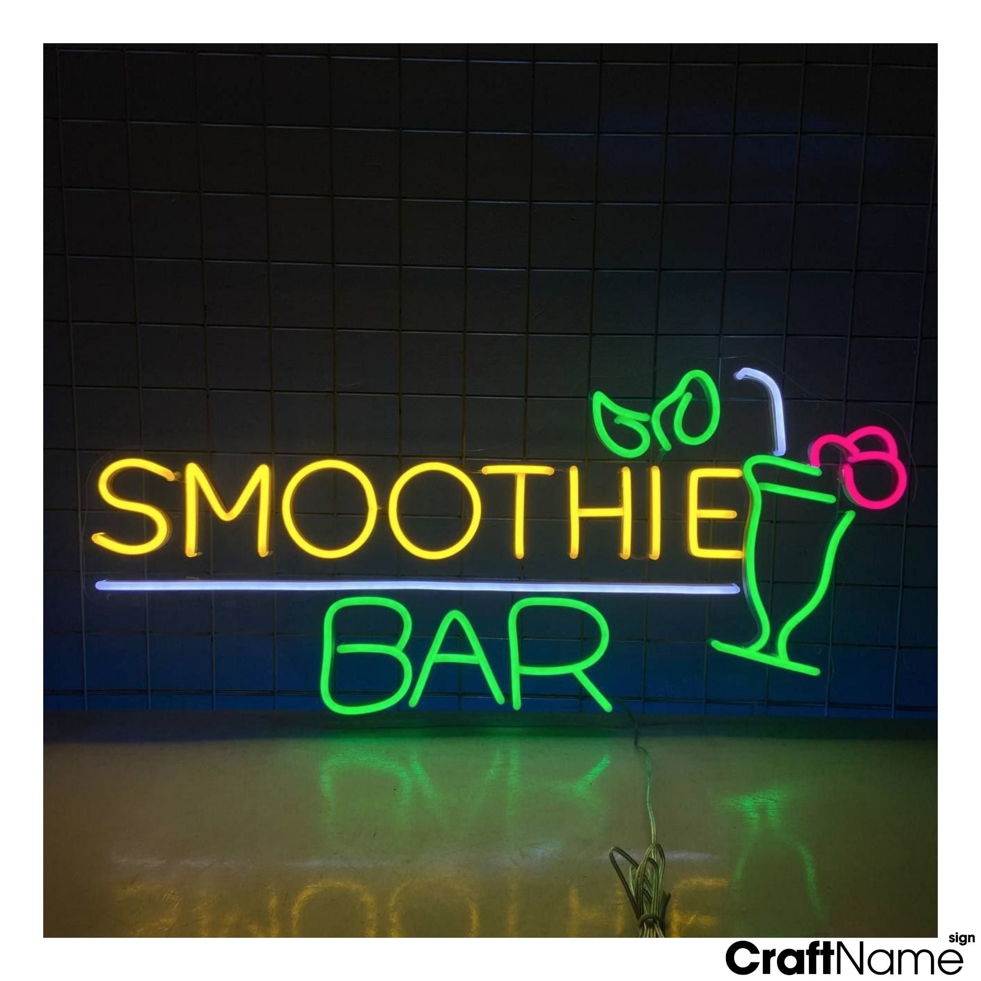 Craftnamesign Smoothie Bar Neon Light Sign Wall Art For Fruit Juice ...