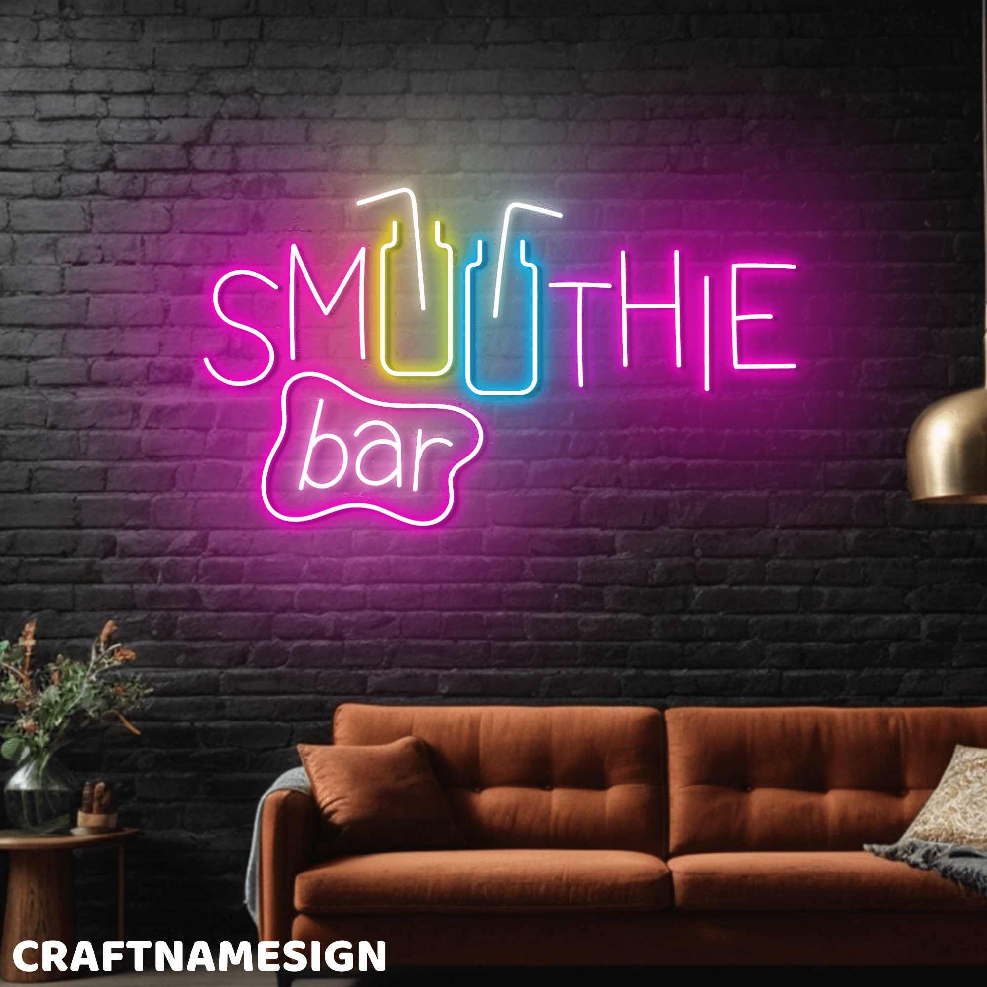 Craftnamesign Smoothie Bar Neon Light, Welcome Sign For Drink LED Wall ...