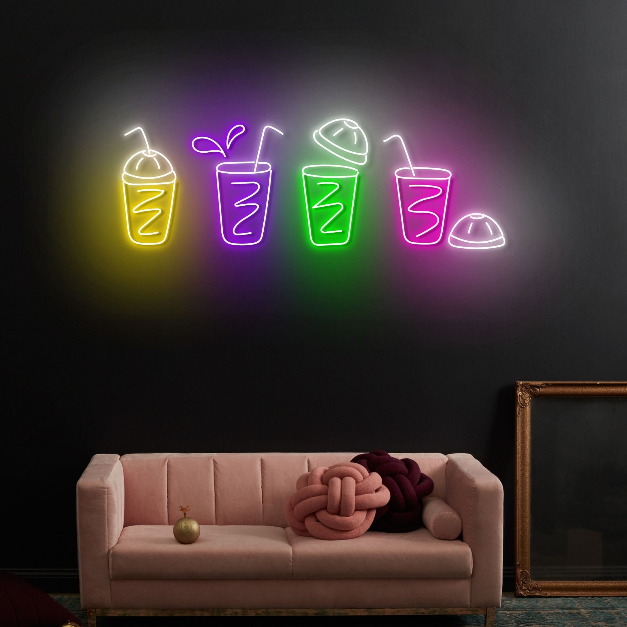Craftnamesign Smoothies Cups LED Light Wall Decor, Smoothies Store Neon ...