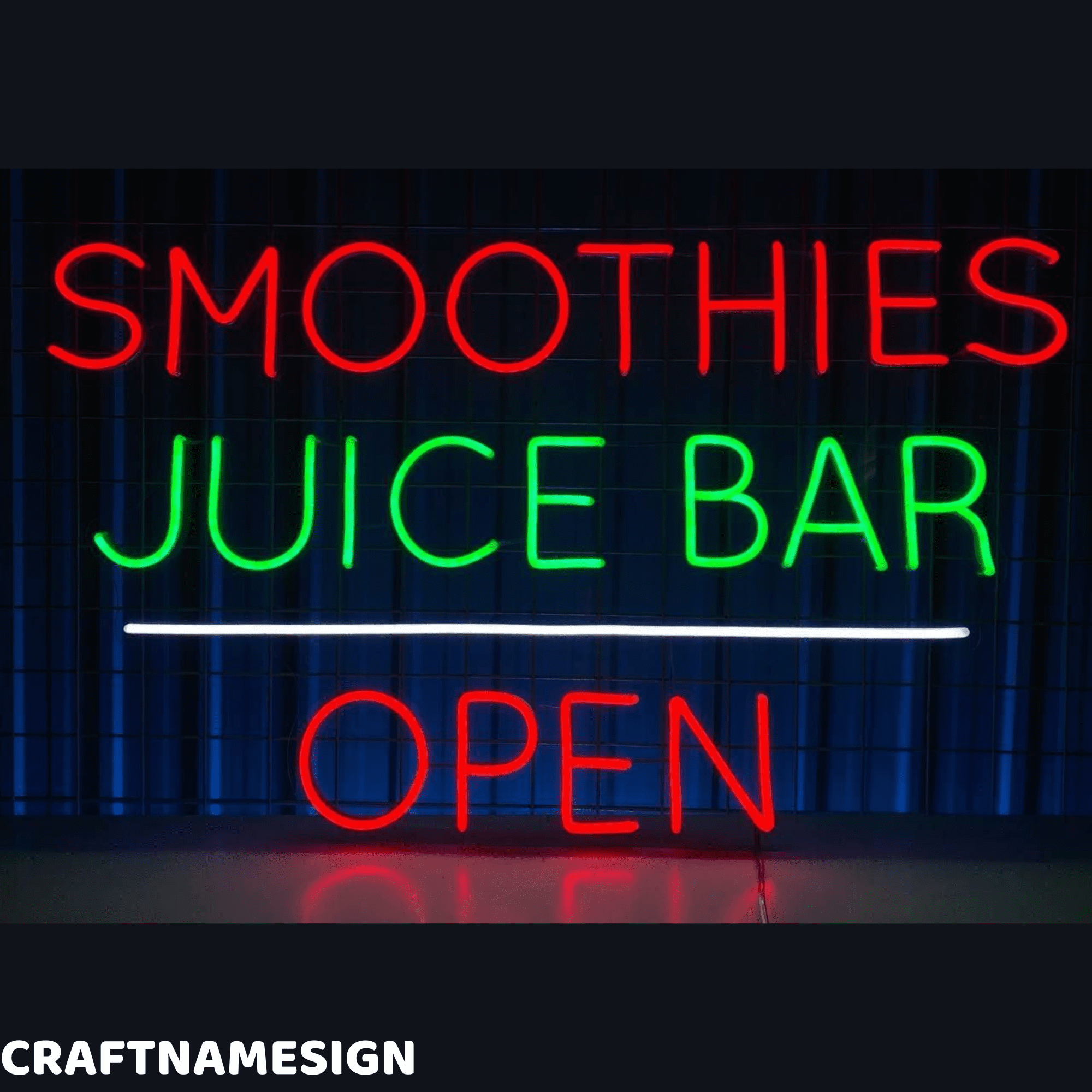 Craftnamesign Smoothies Juice Bar Open Neon Sign, Fruit Juice Decor ...