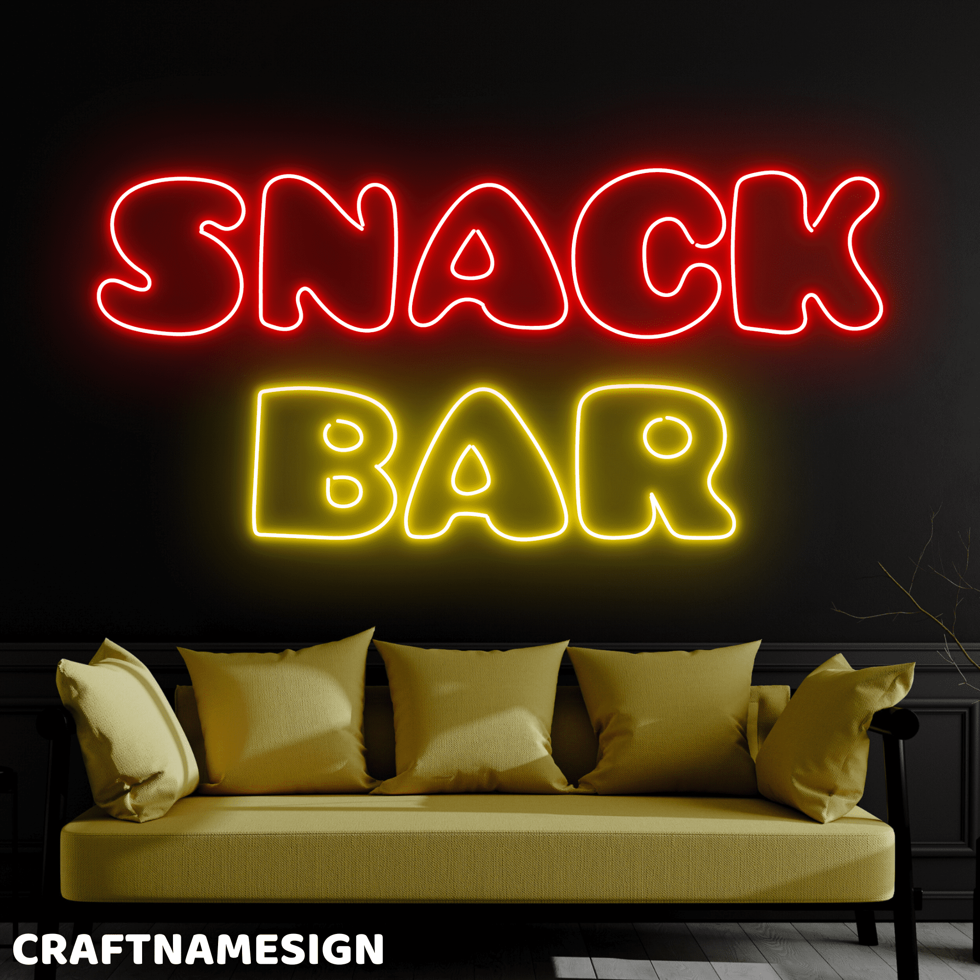 Craftnamesign Snack Bar Neon Sign, Cinema Bar Wall Sign, Snack Bar Wall ...
