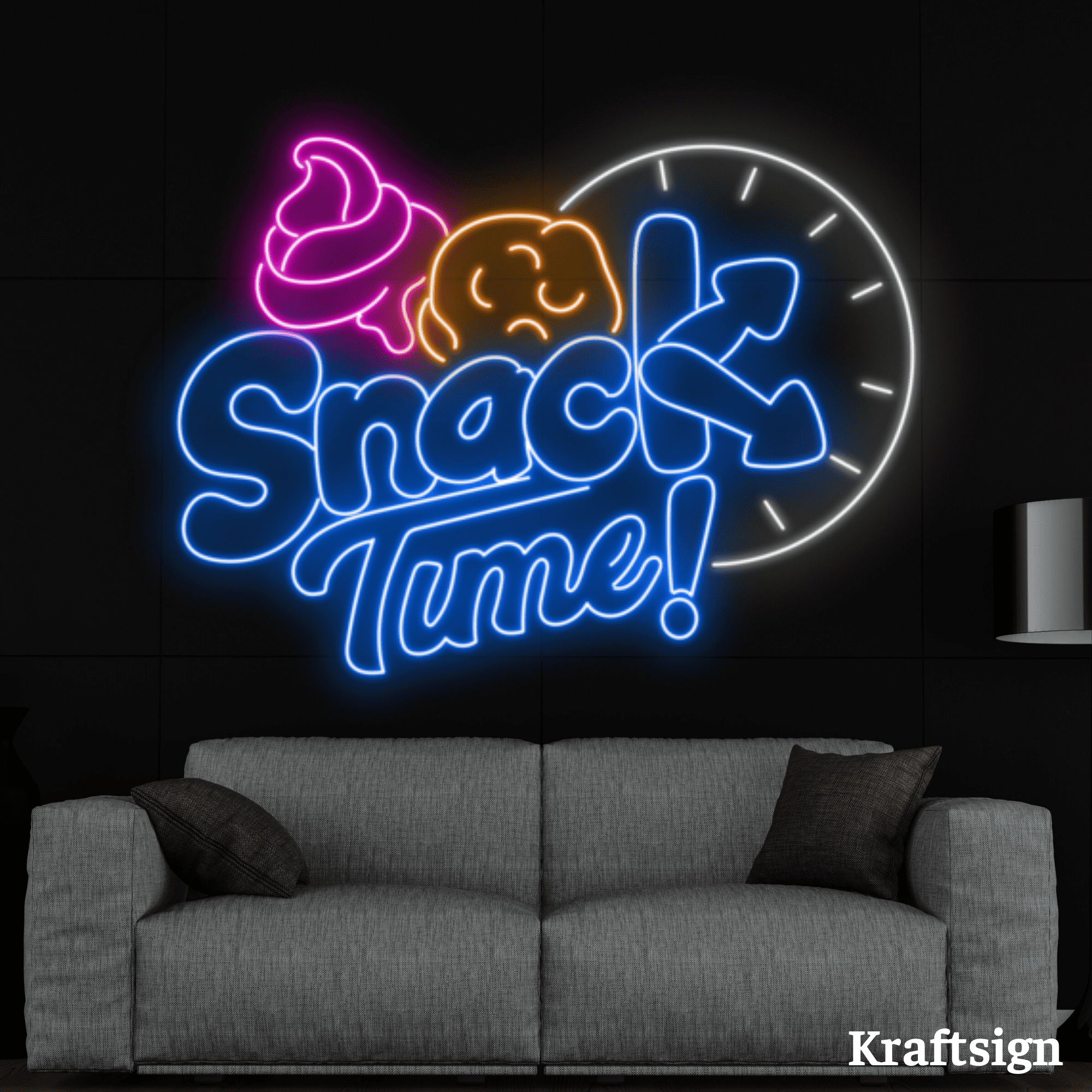 Craftnamesign Snack Time Neon Sign, Ice Cream LED Sign, Snack Shop ...
