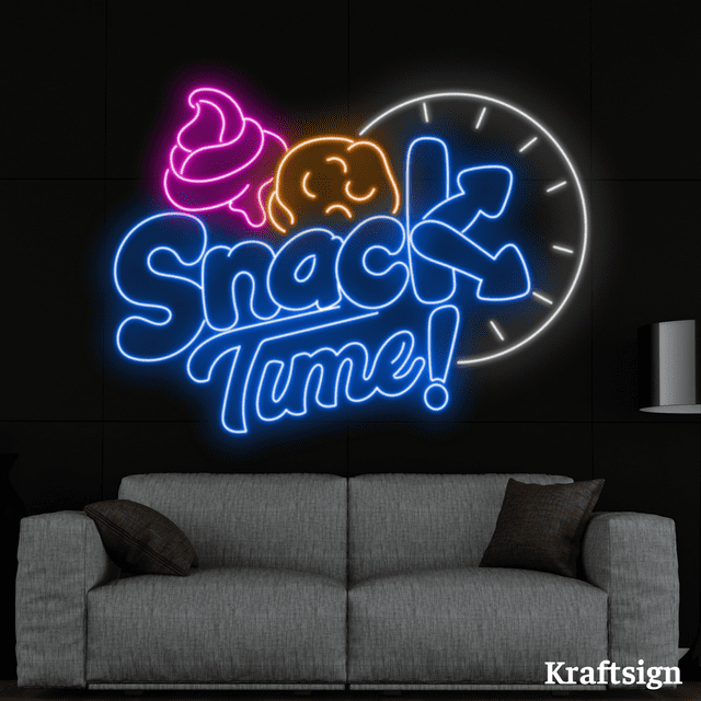 Craftnamesign Snack Time Neon Sign, Ice Cream LED Sign, Snack Shop ...