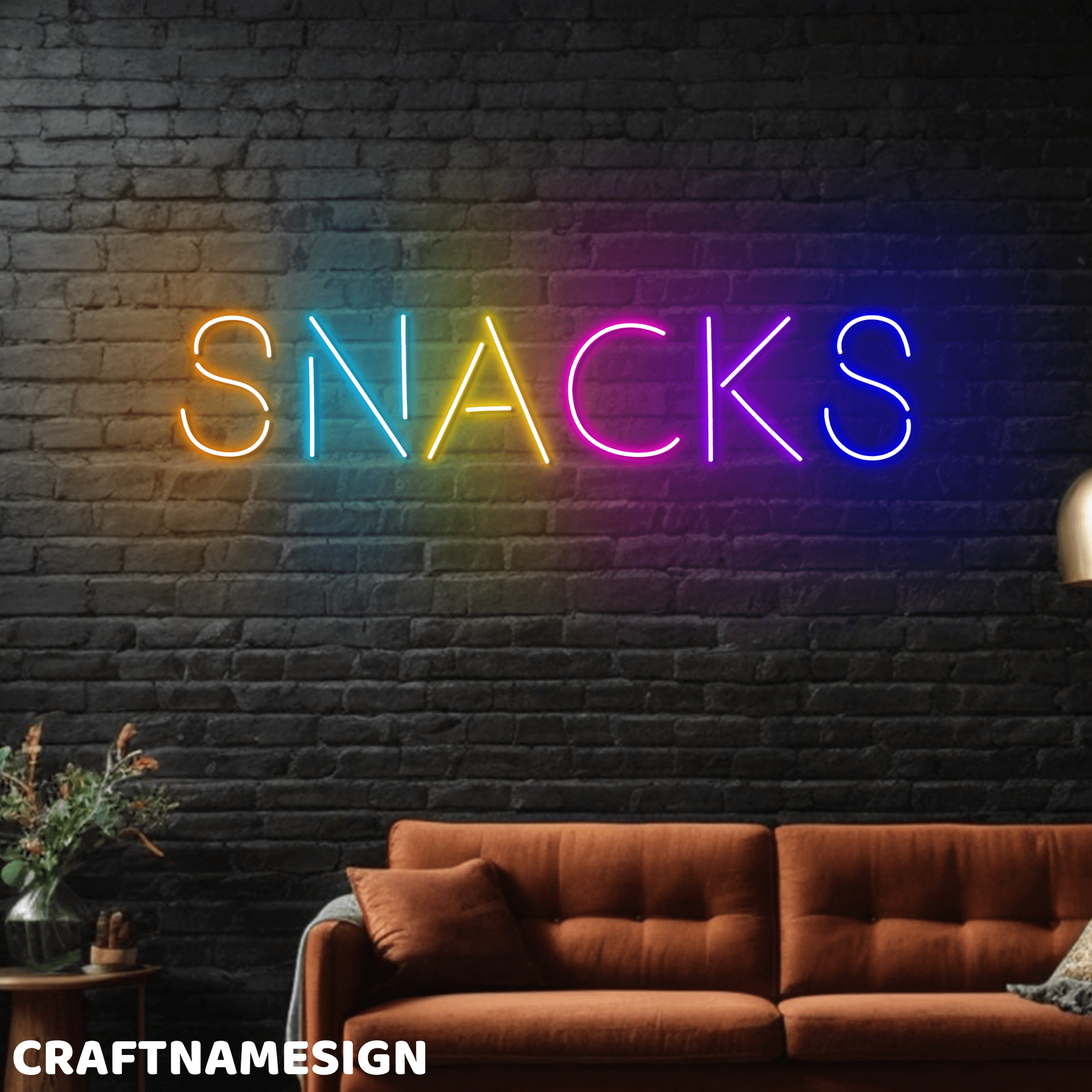 Craftnamesign Snacks Neon Sign, Pantry Room Wall Art, Confectionery ...