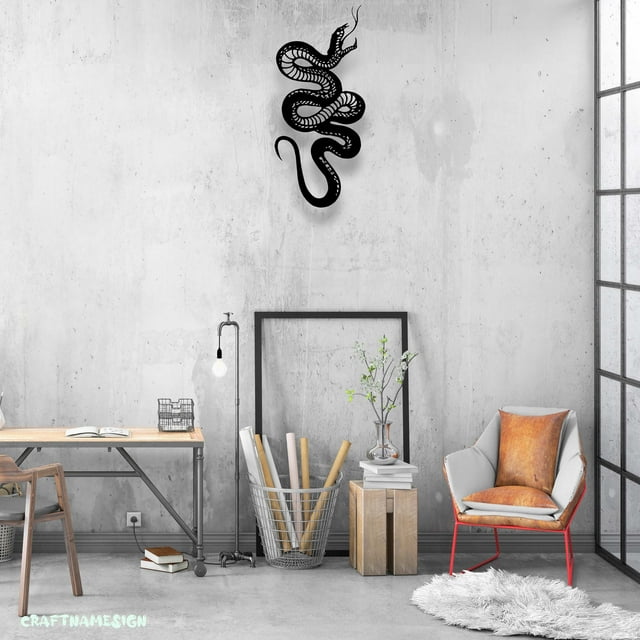 Craftnamesign Snake Moon Phase Metal Wall Art LED Light, Celestial ...