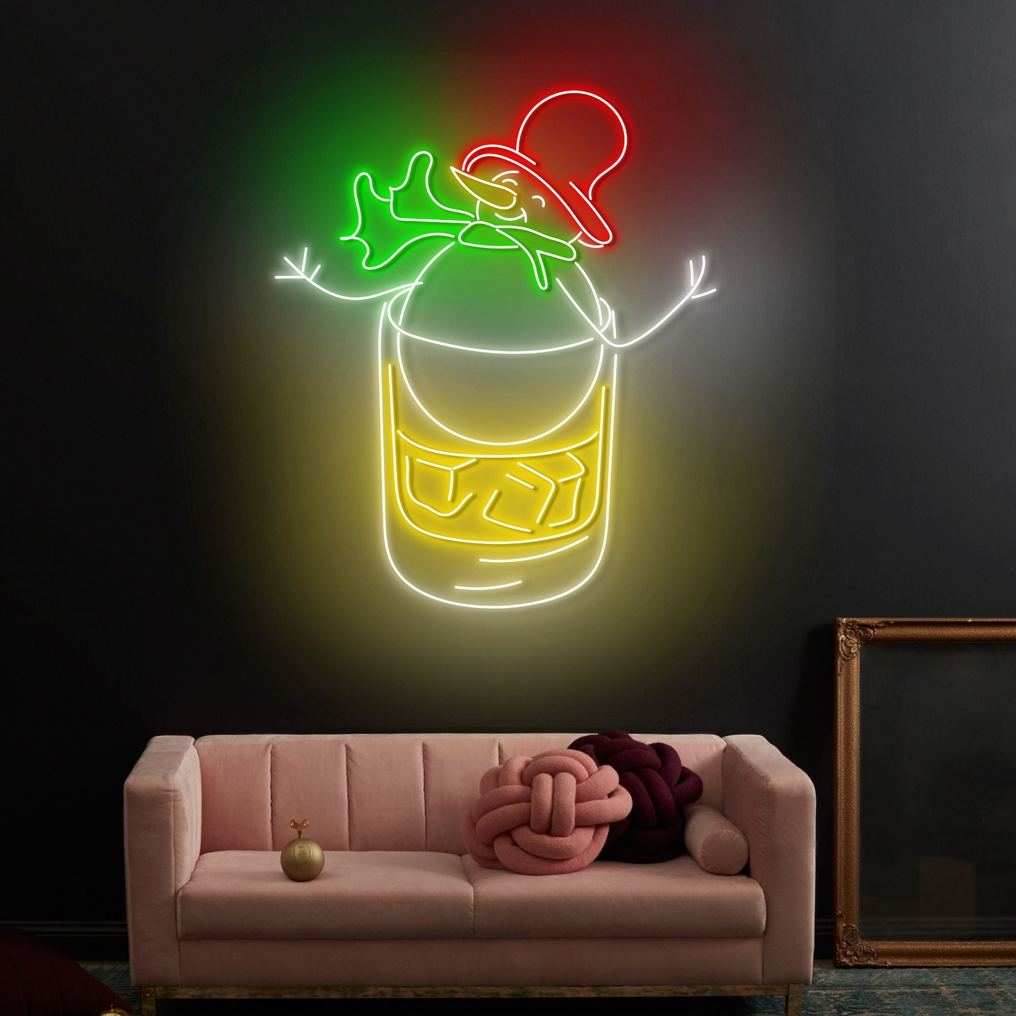 Craftnamesign Snowman Whiskey Neon Light, Christmas Whiskey Bar Wall ...
