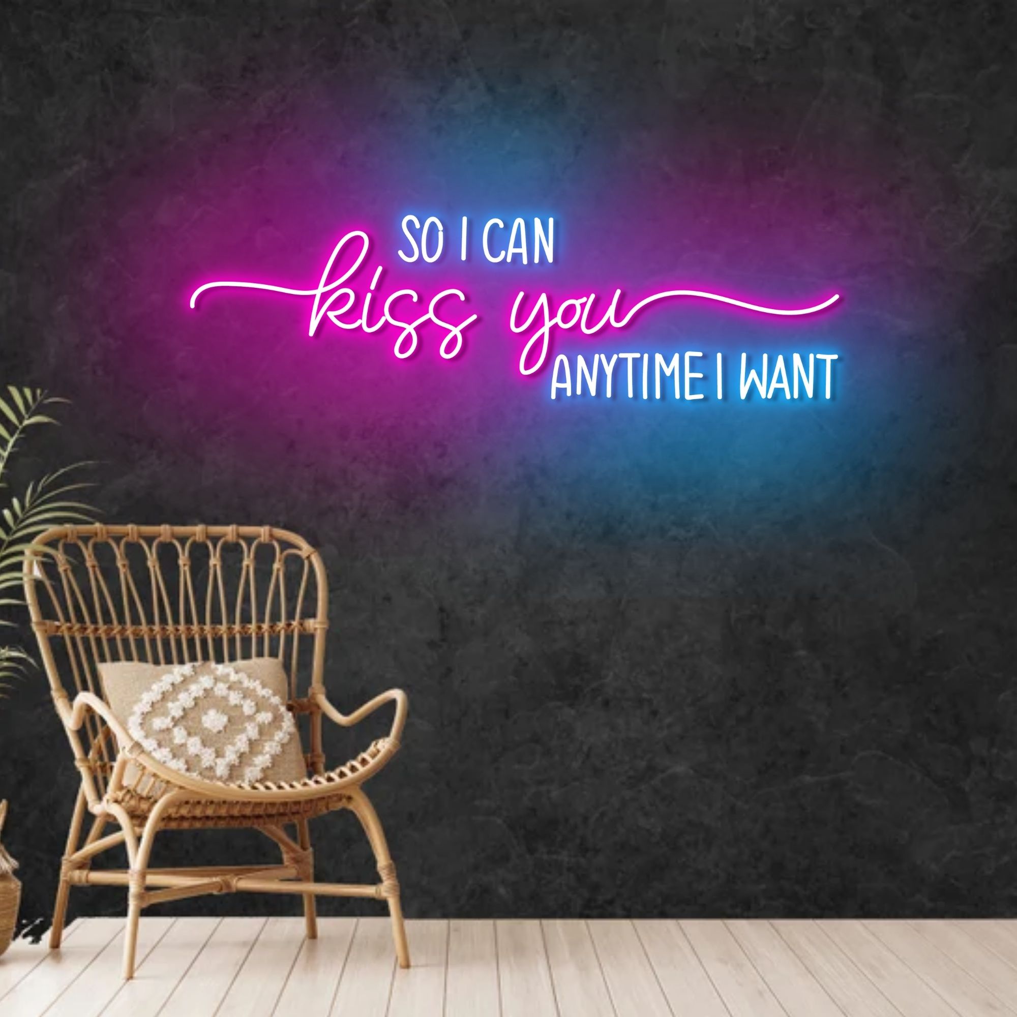 Craftnamesign So I Can Kiss You Anytime I Want Neon Light, Bedroom Wall ...