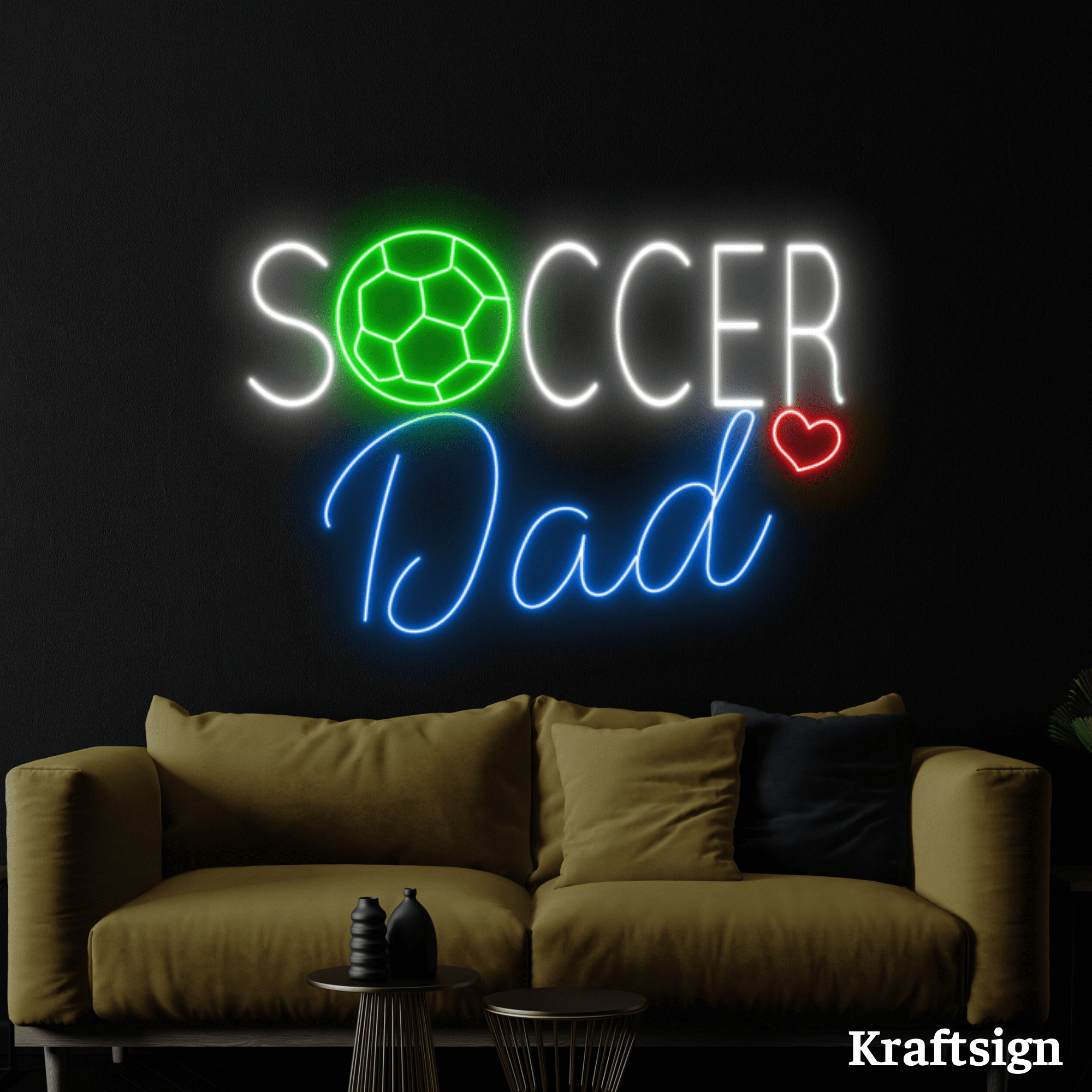 Craftnamesign Soccer Dad Neon Sign, Soccer Lover Gifts, Father Day ...