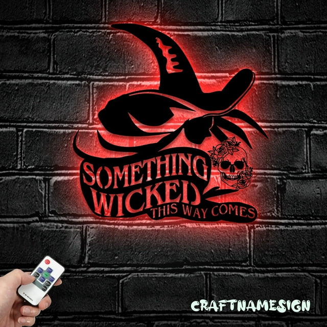 Craftnamesign Something Wicked This Way Comes Metal Wall Art LED Light ...