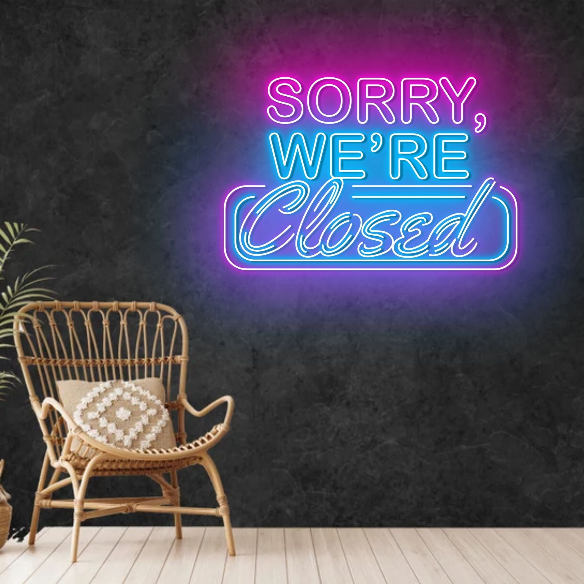 Craftnamesign Sorry We're Closed Neon Light, Business Wall Art, Closed ...