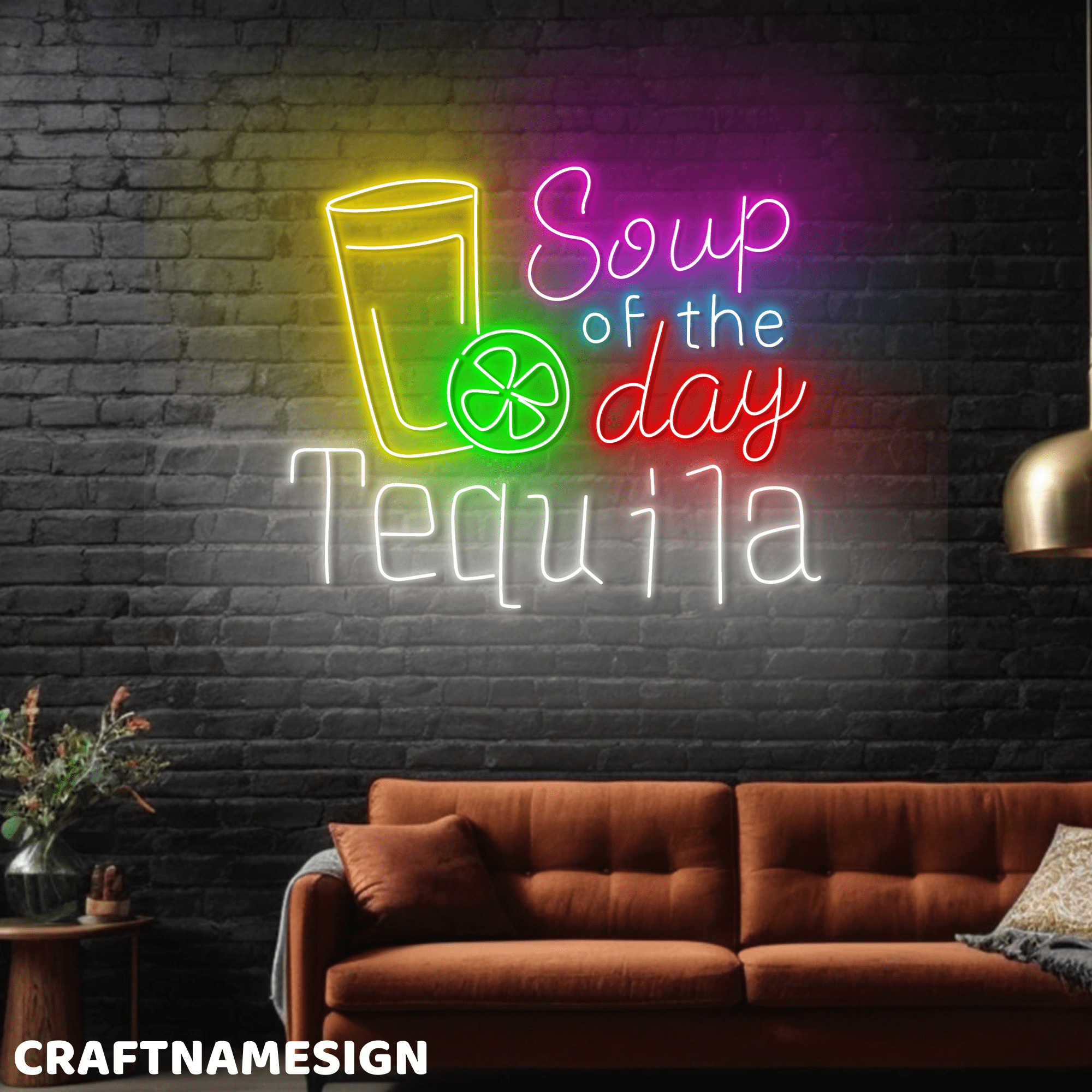 Craftnamesign Soup Of The Day Tequila Neon Light, Drink Store Decor ...