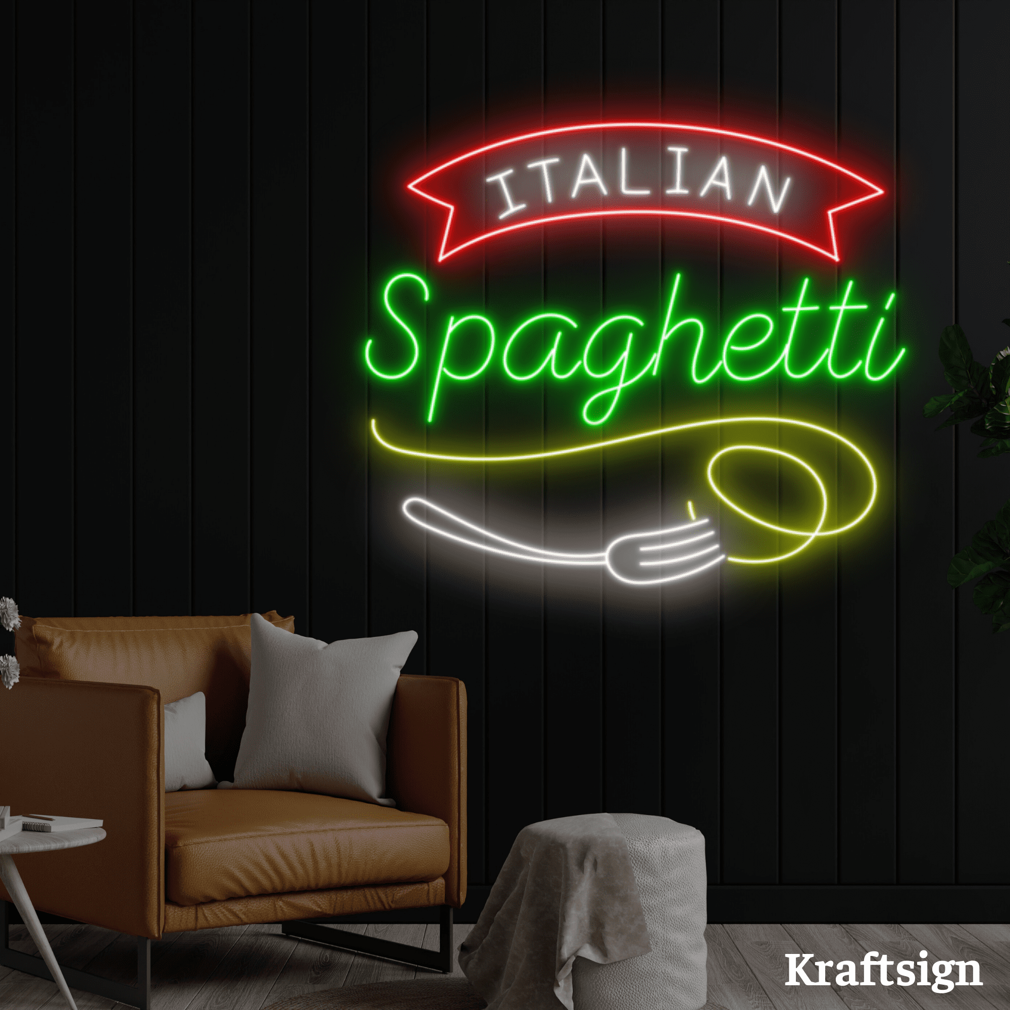 Craftnamesign Spaghetti Neon Signs, Spaghetti Decor, Italian Food LED ...