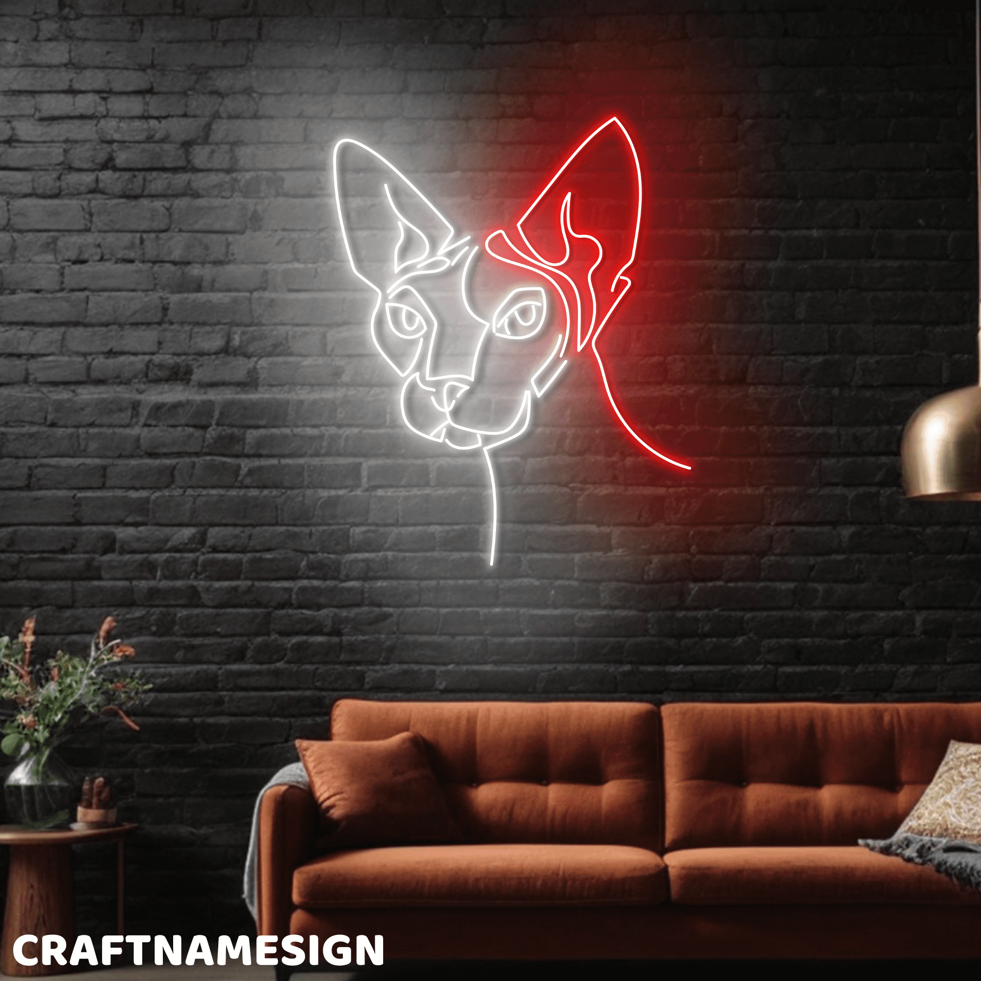 Craftnamesign Sphynx Cat Neon Sign, Cat Wall Art For Pet Store Shop ...