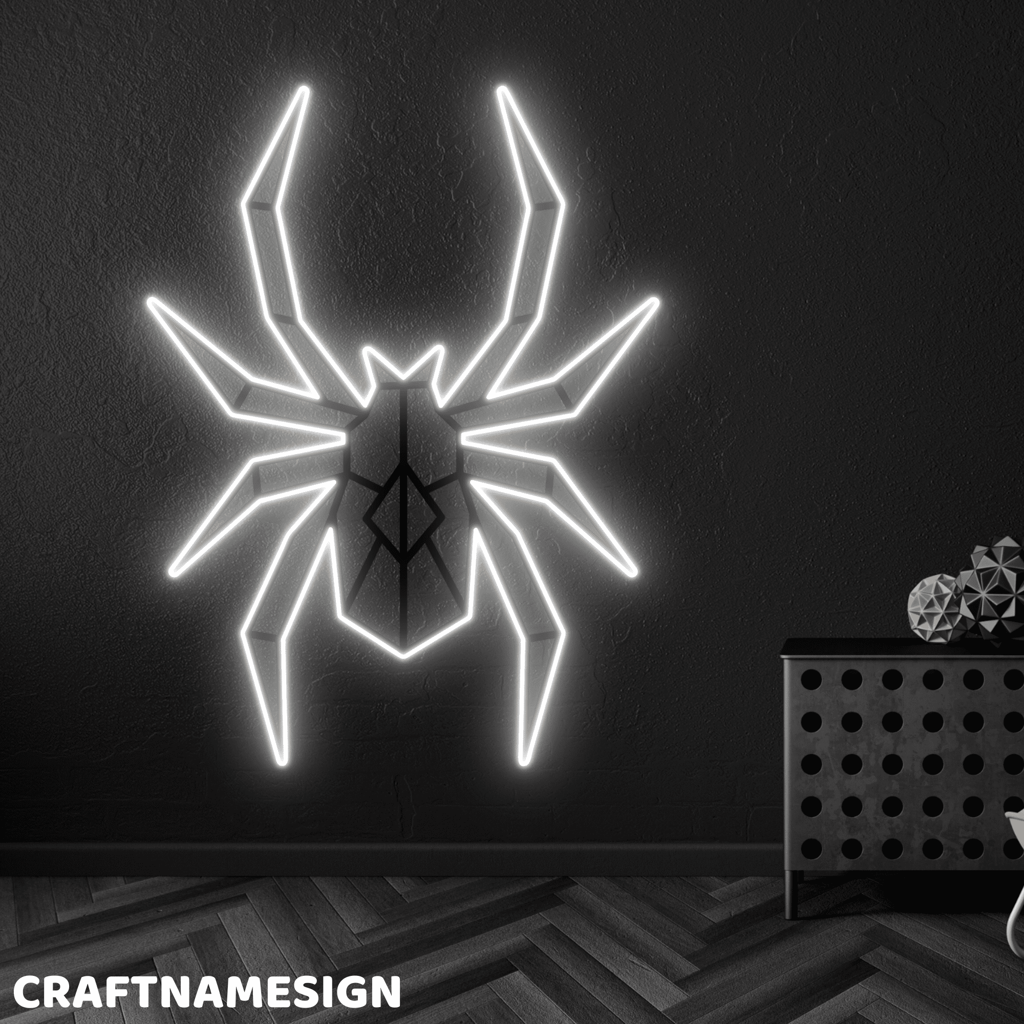 Craftnamesign Spider Neon Decal, Tattoo Shop Wall Art, Bar Pub Wall ...