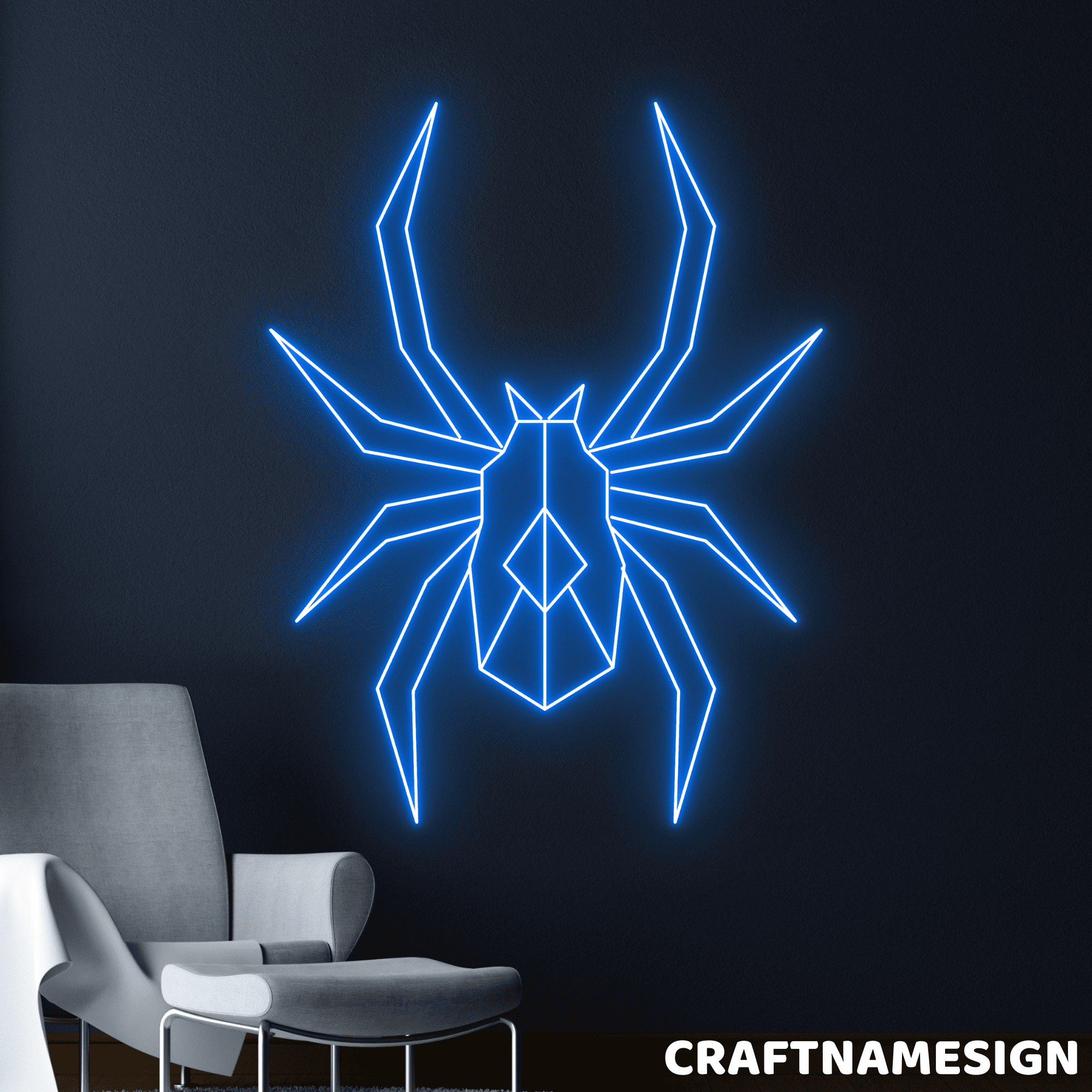 Craftnamesign Spider Neon Sign, Bar Pub Led Light Wall Art, Halloween ...