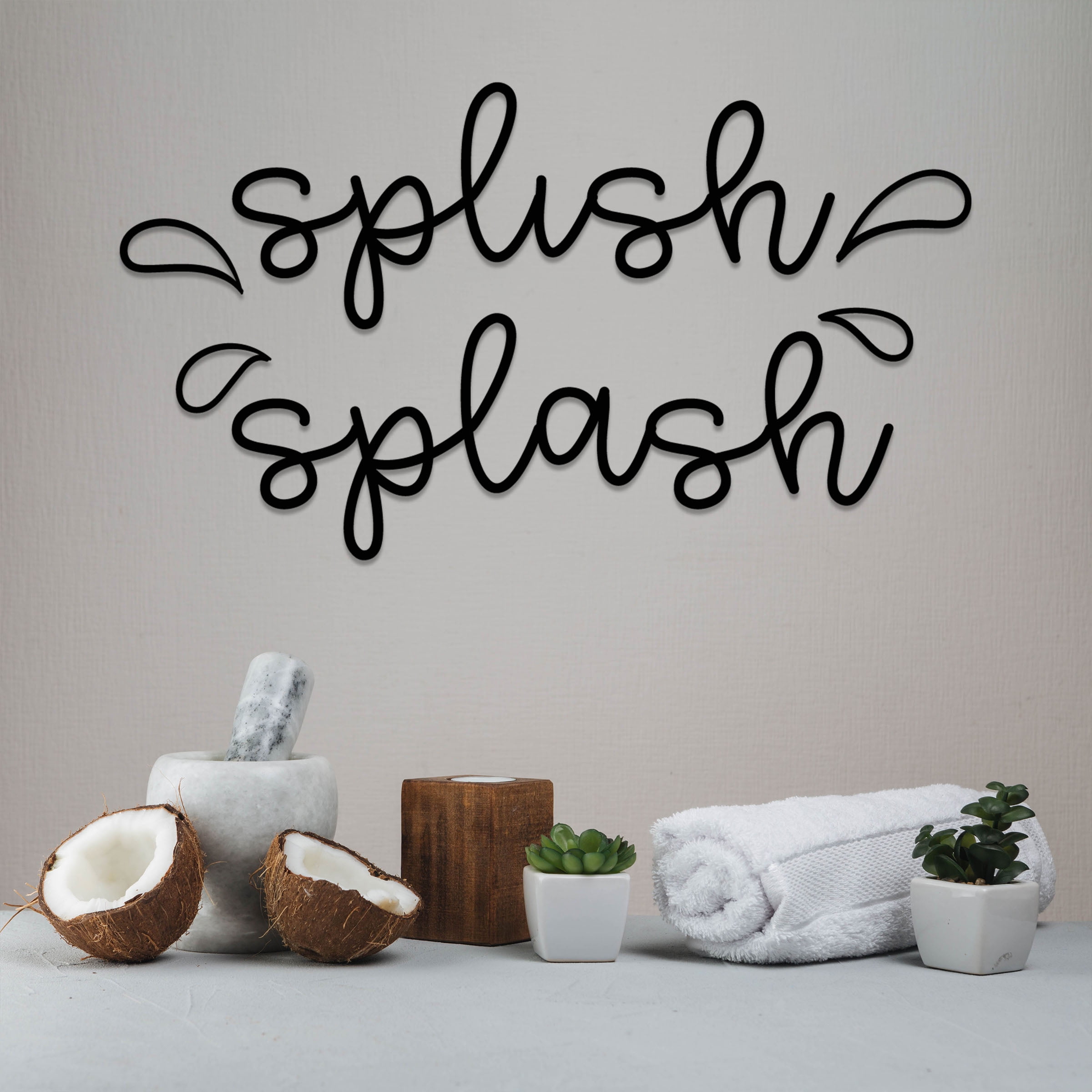 Craftnamesign Splish Splash Metal Wall Art, Bathroom Wall Decor ...