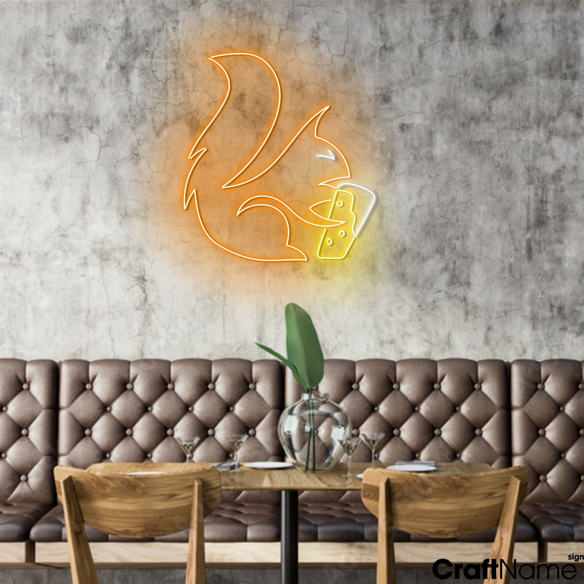 Craftnamesign Squirrel Animal Neon Sign Light Wall Art For Beer Pub ...