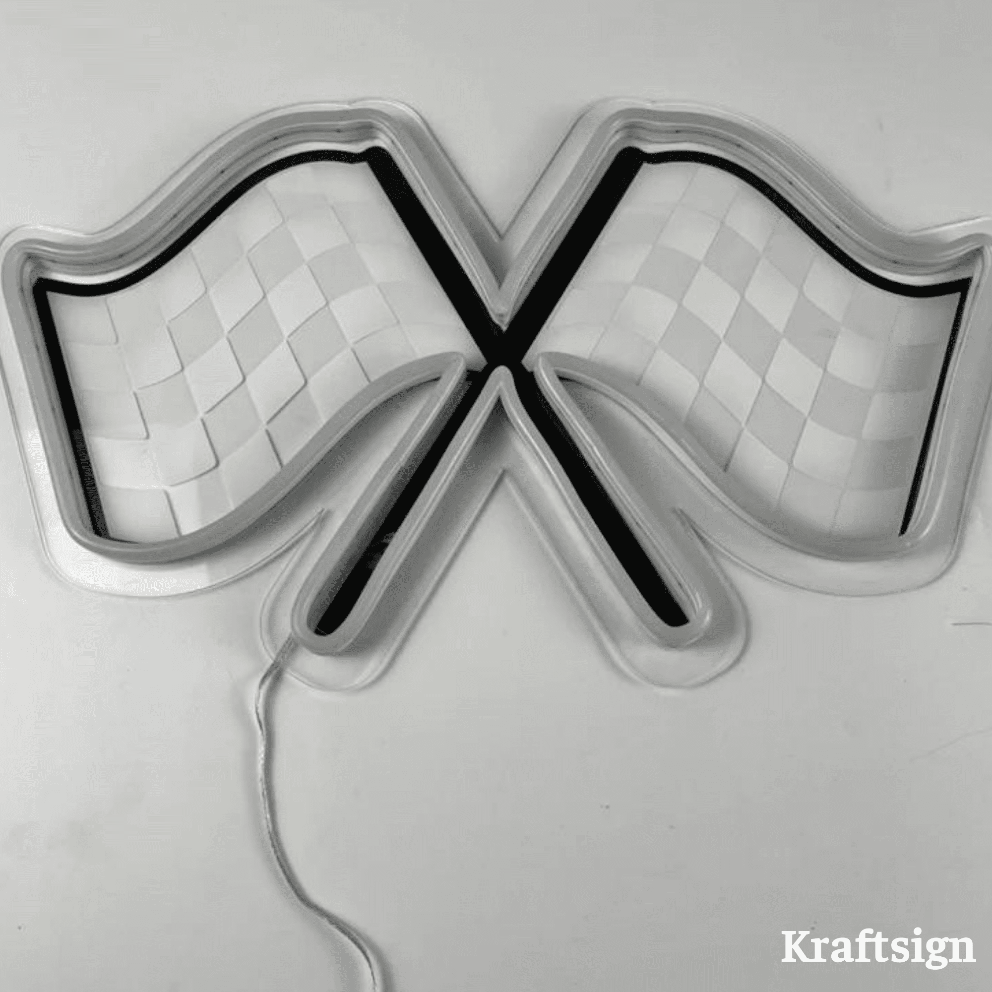 Craftnamesign Star Finish Racing Flag Neon Acrylic Print Sign, Racing ...