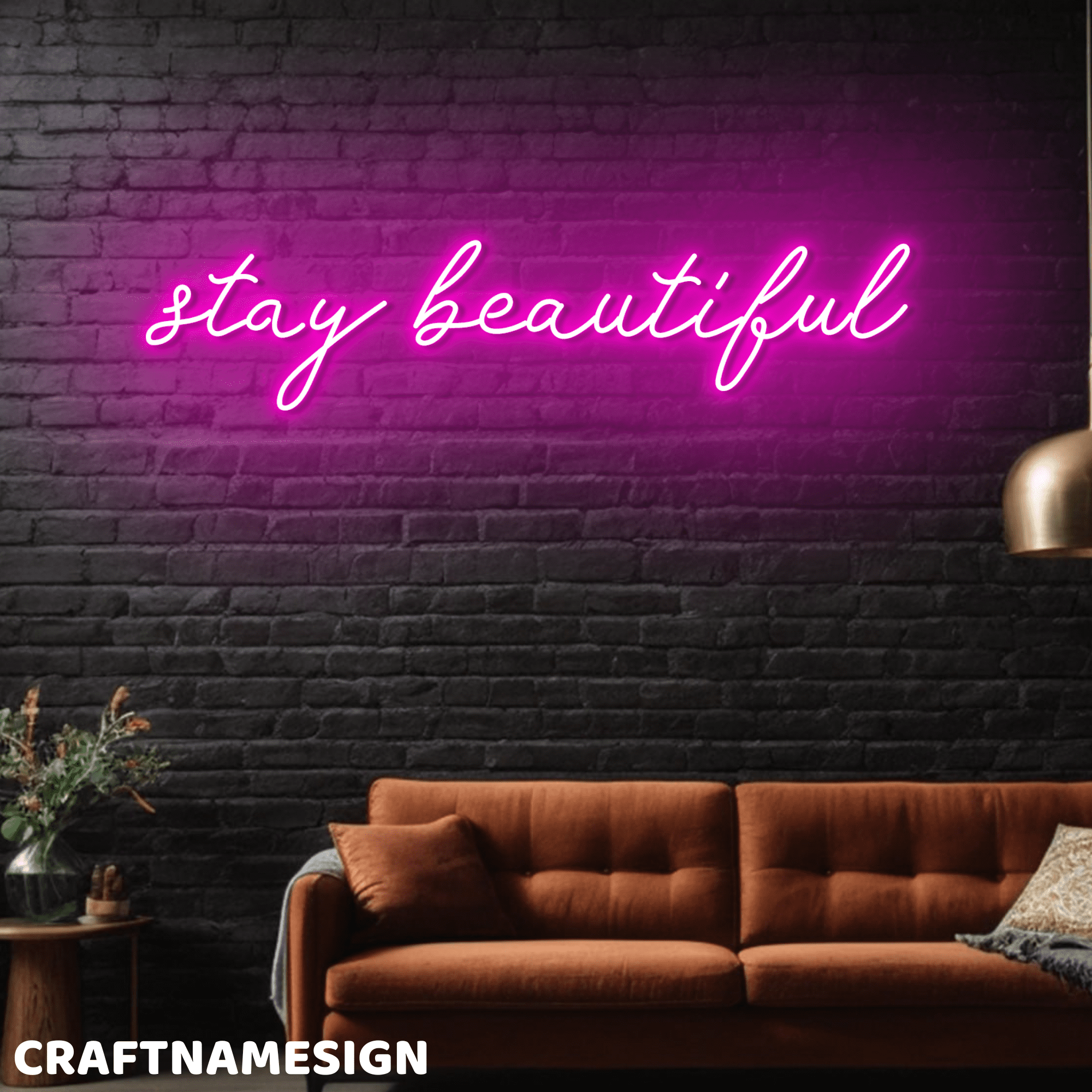 Craftnamesign Stay Beautiful Neon Light Wall Sign For Beauty Salon ...