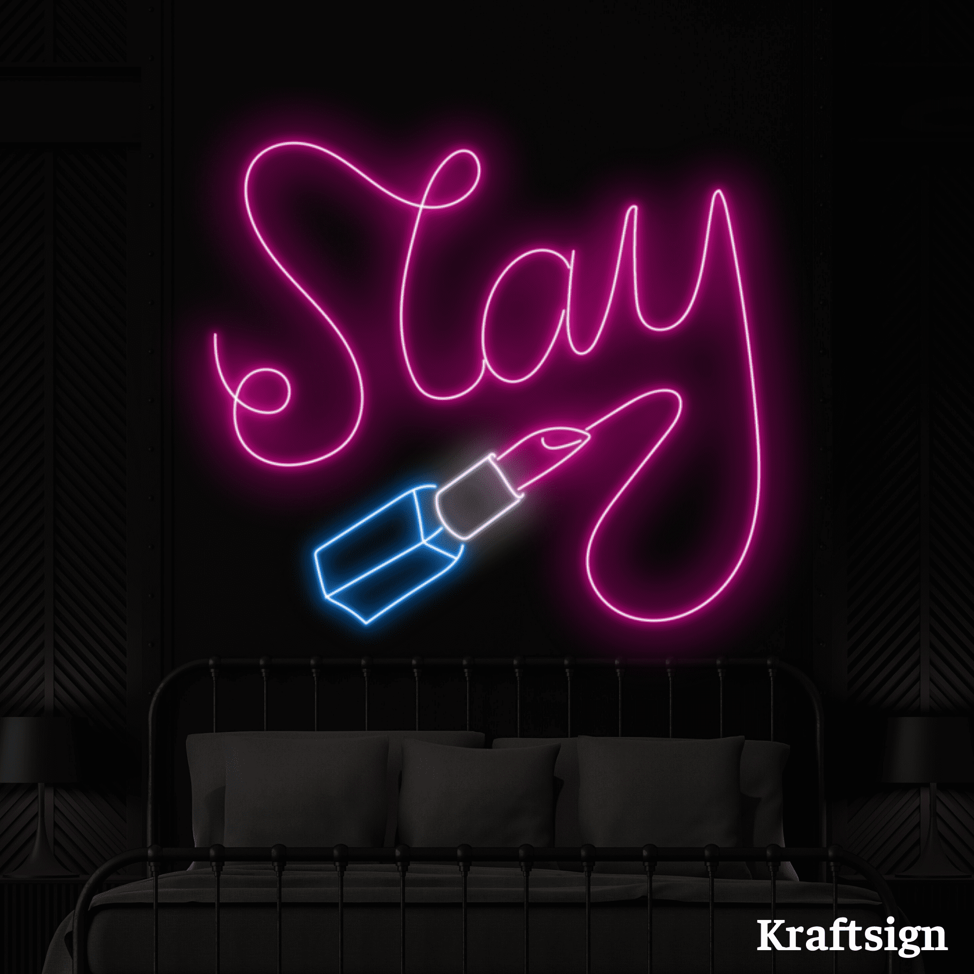 Craftnamesign Stay Neon Signs, Lipstick LED Signs, Makeup Studio Decor ...