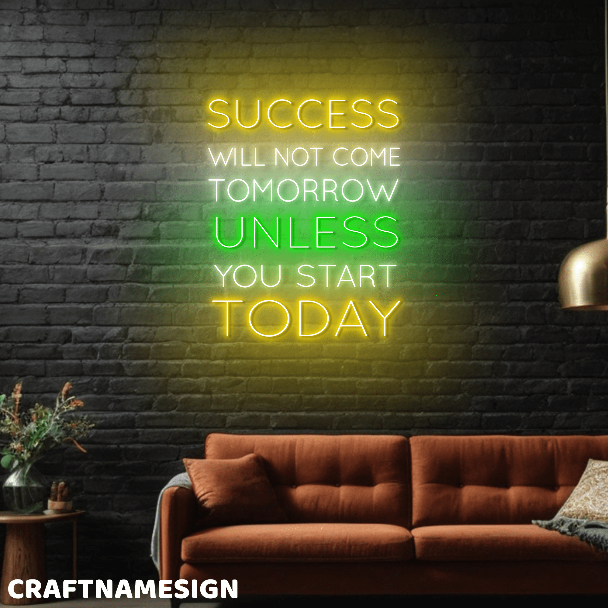 Craftnamesign Success Neon Light, Office Wall Sign, Reading Room Wall ...