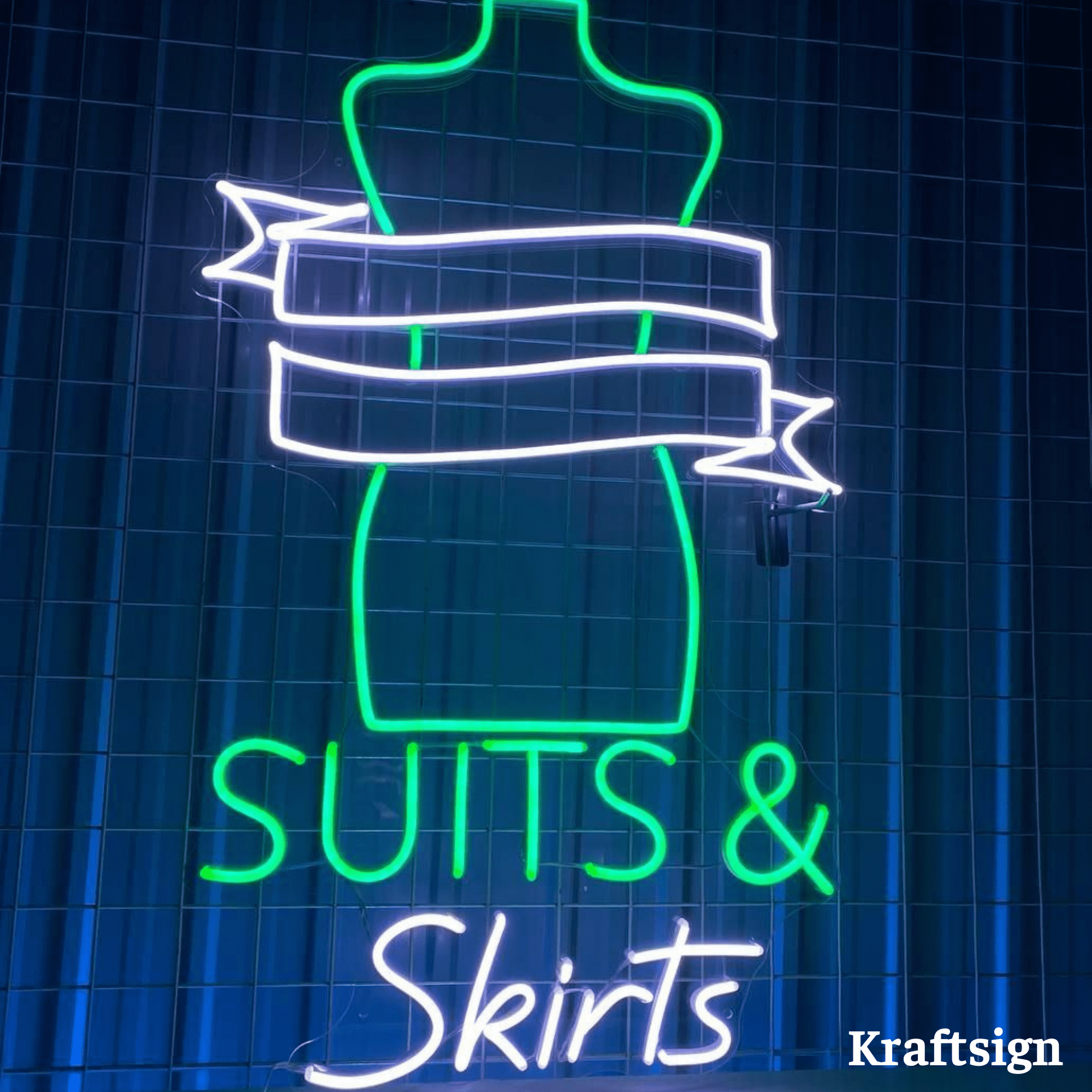 Craftnamesign Suits & Skirts Neon Sign 15" x 25" for Clothes Shop Room ...